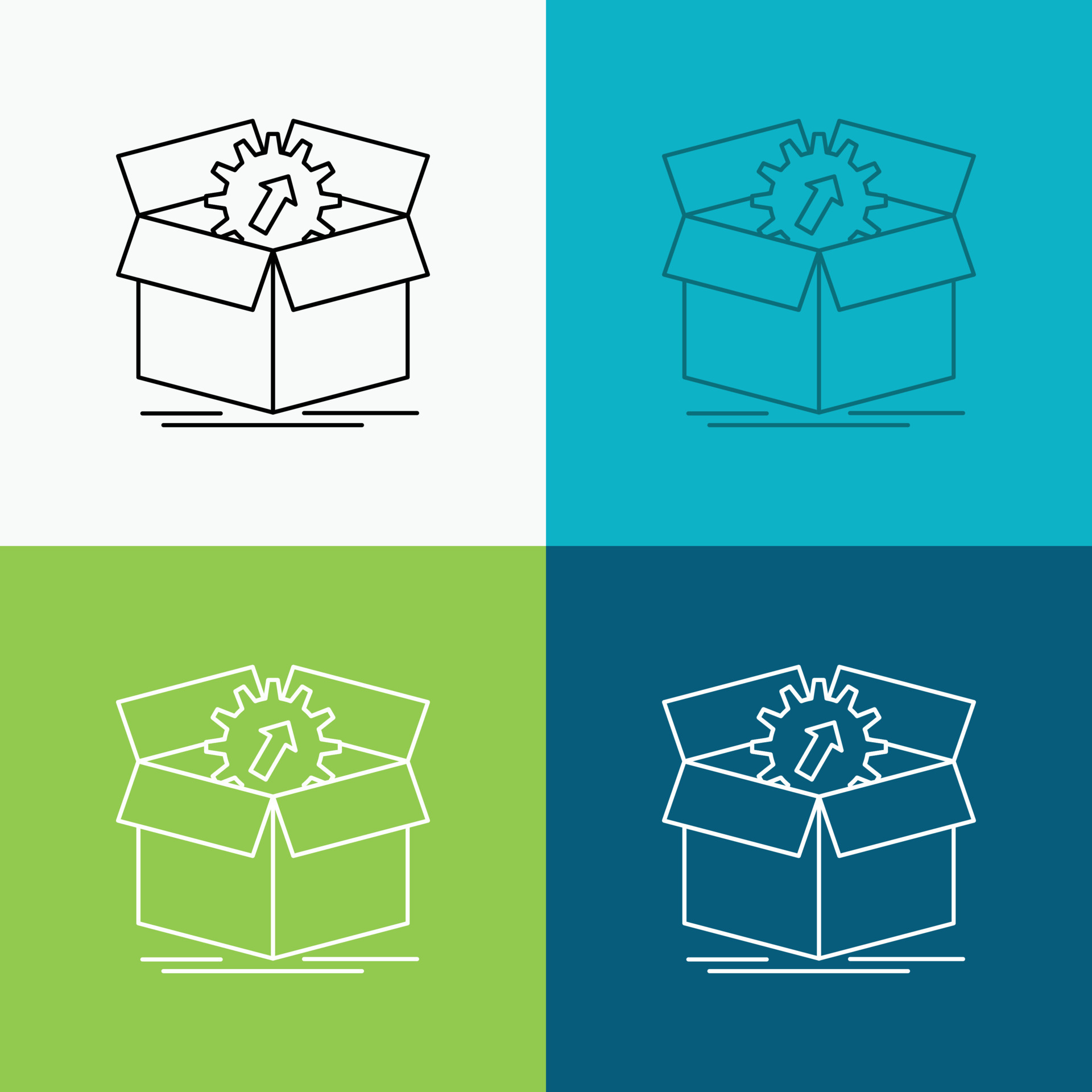 Upload Performance Productivity Progress Work Icon Over Various Background Line Style