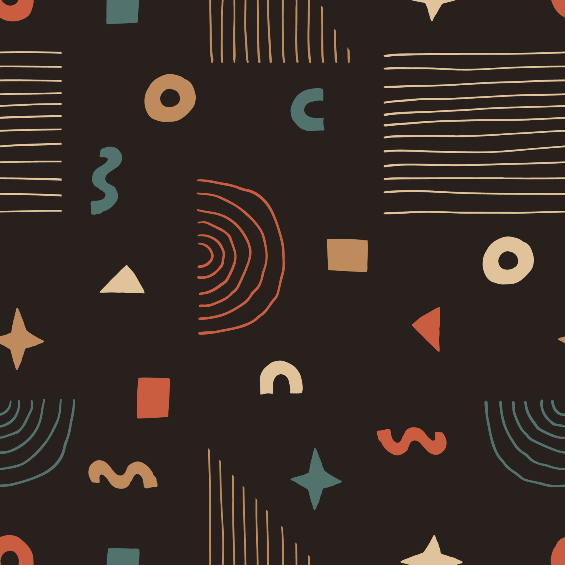 Seamless pattern of simple geometric shapes. Vector illustration. EPS10 ...