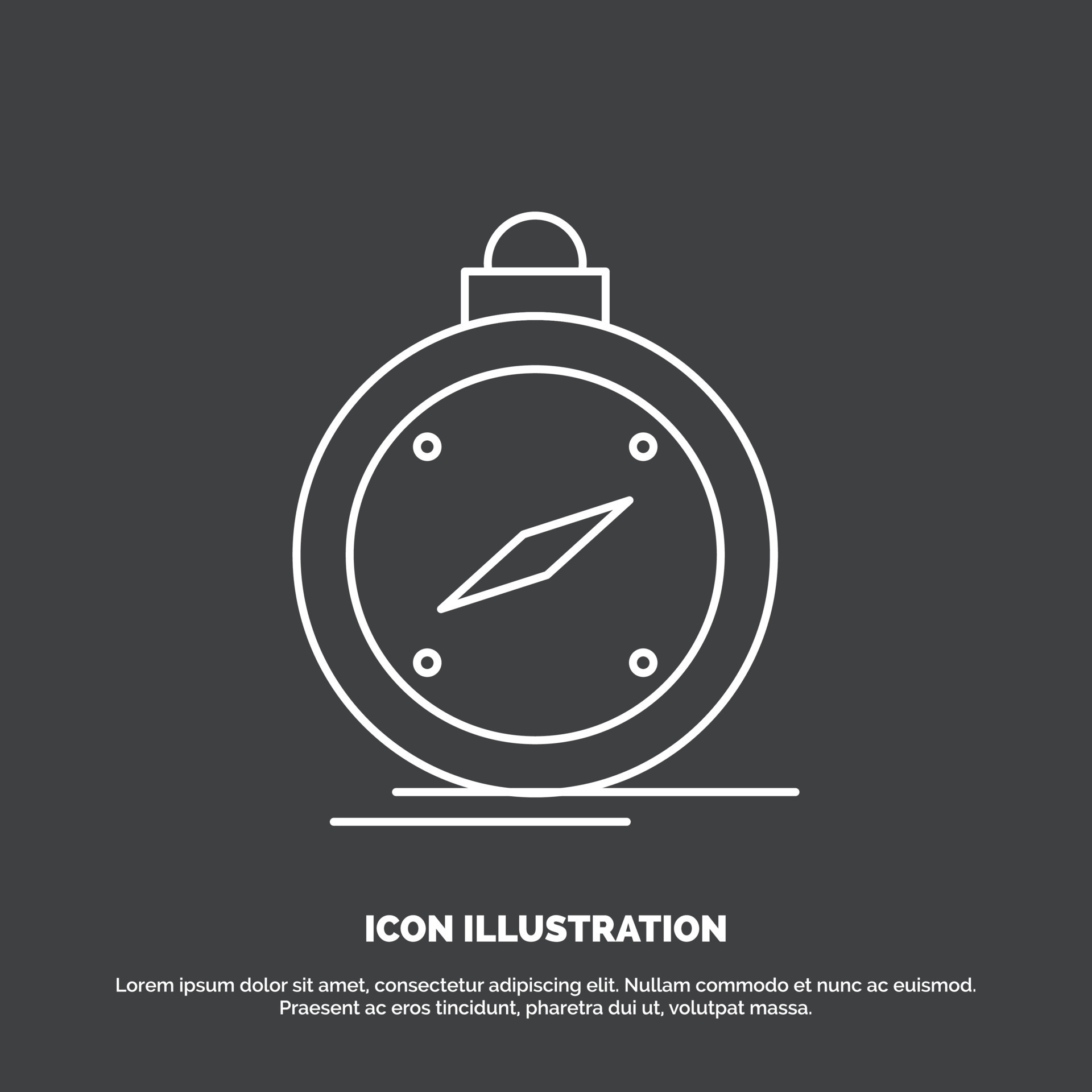 Compass Direction Navigation Gps Location Icon Line Vector Symbol