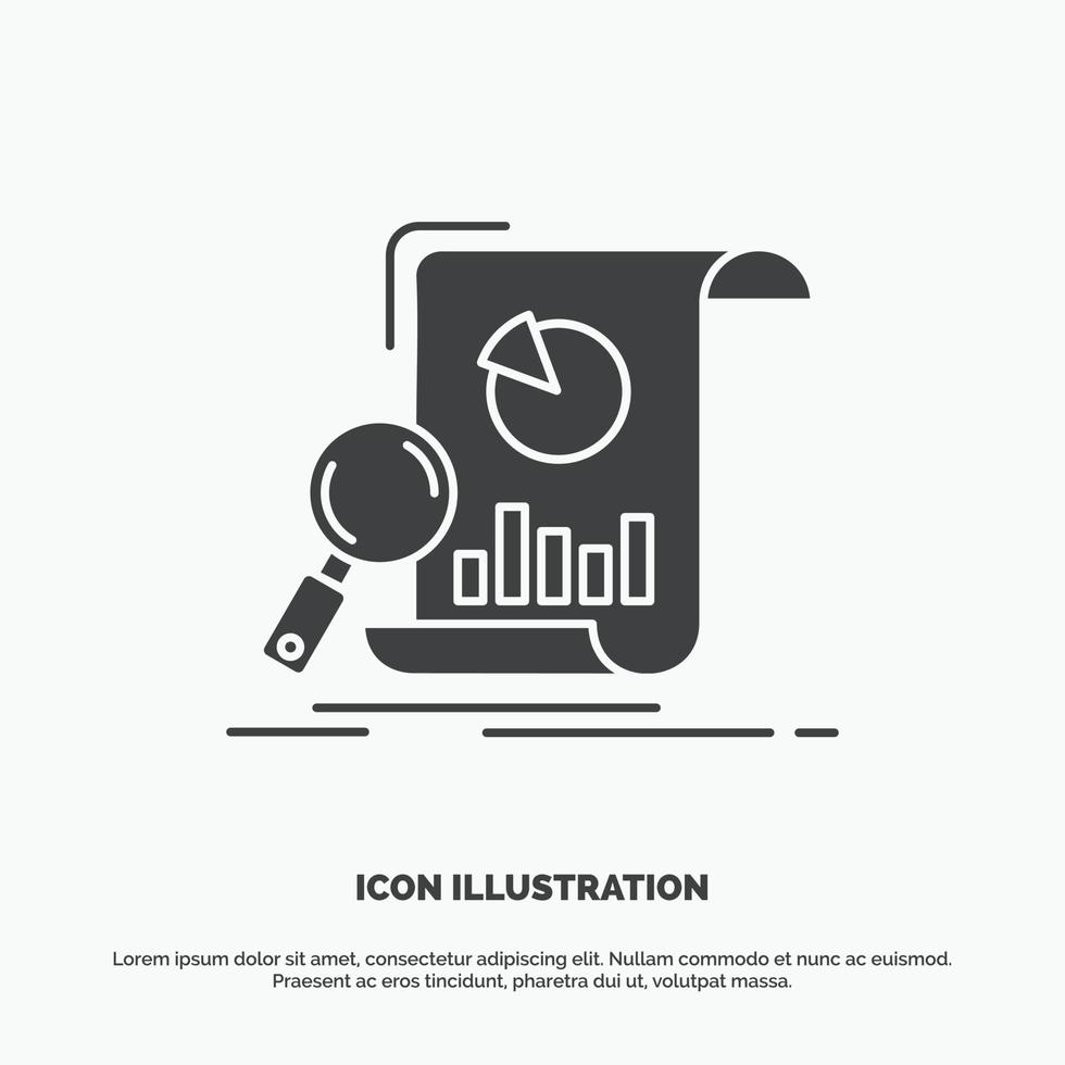 Analysis. analytics. business. financial. research Icon. glyph vector ...