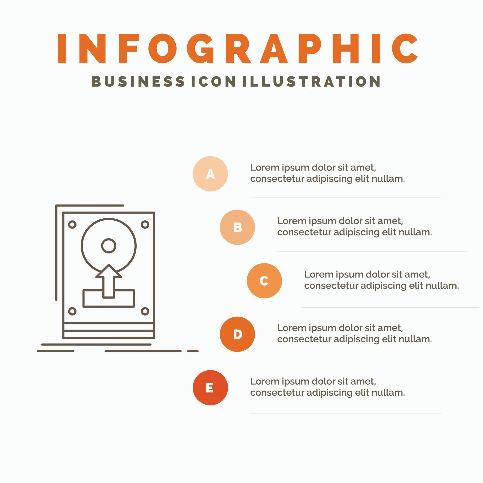install. drive. hdd. save. upload Infographics Template for Website and Presentation. Line Gray ...
