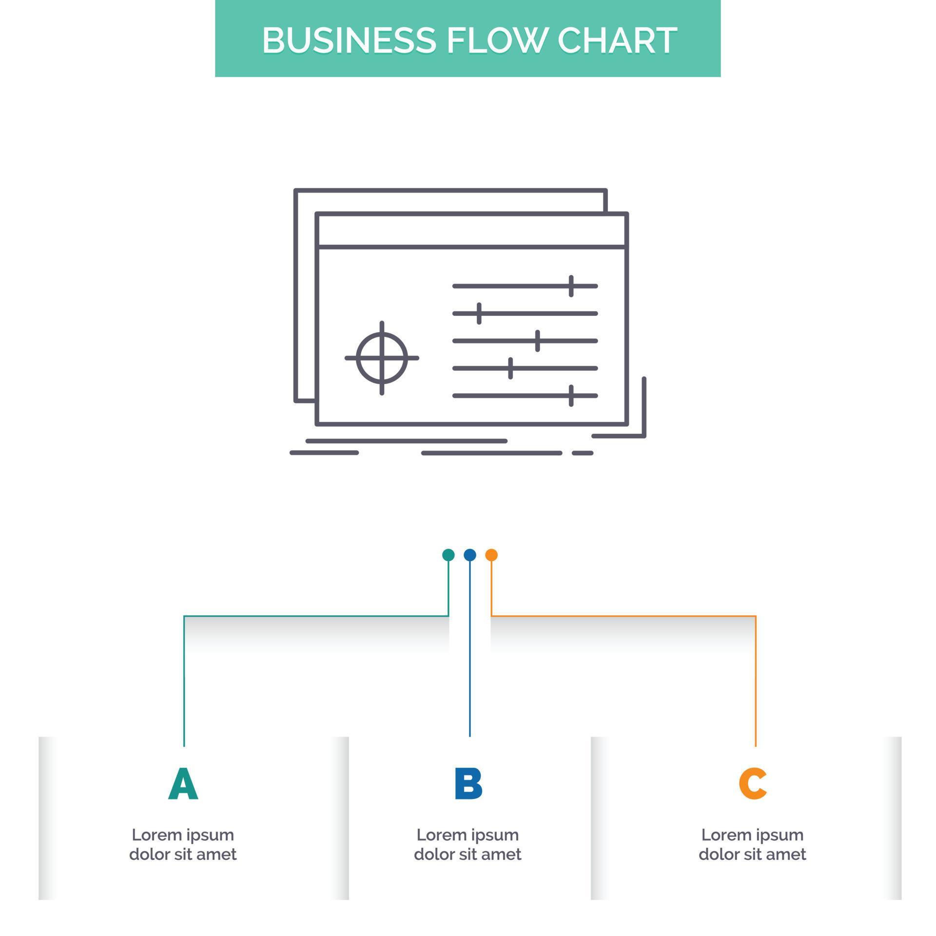File. object. processing. settings. software Business Flow Chart Design with 3 Steps. Line Icon ...