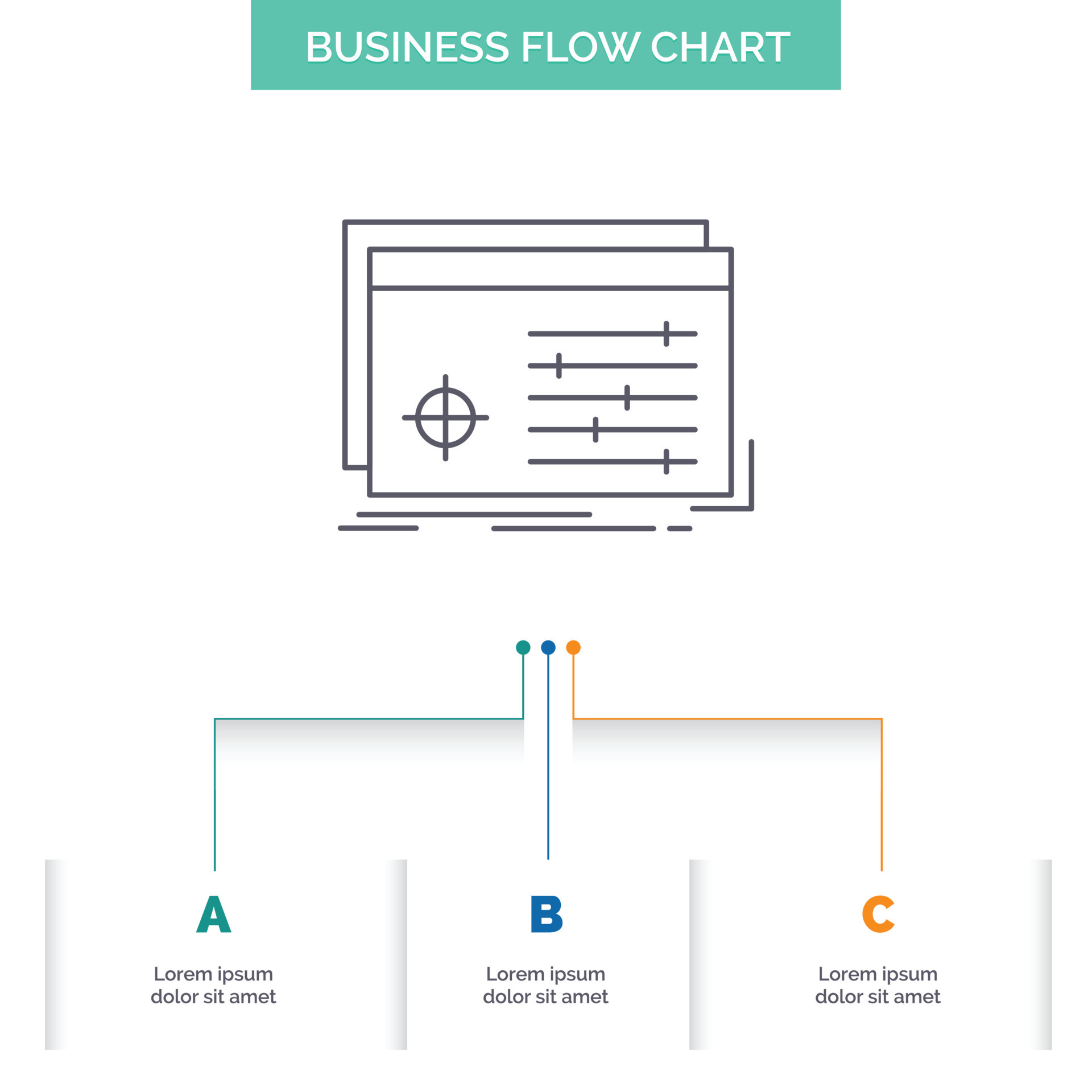 File. object. processing. settings. software Business Flow Chart Design with 3 Steps. Line Icon ...