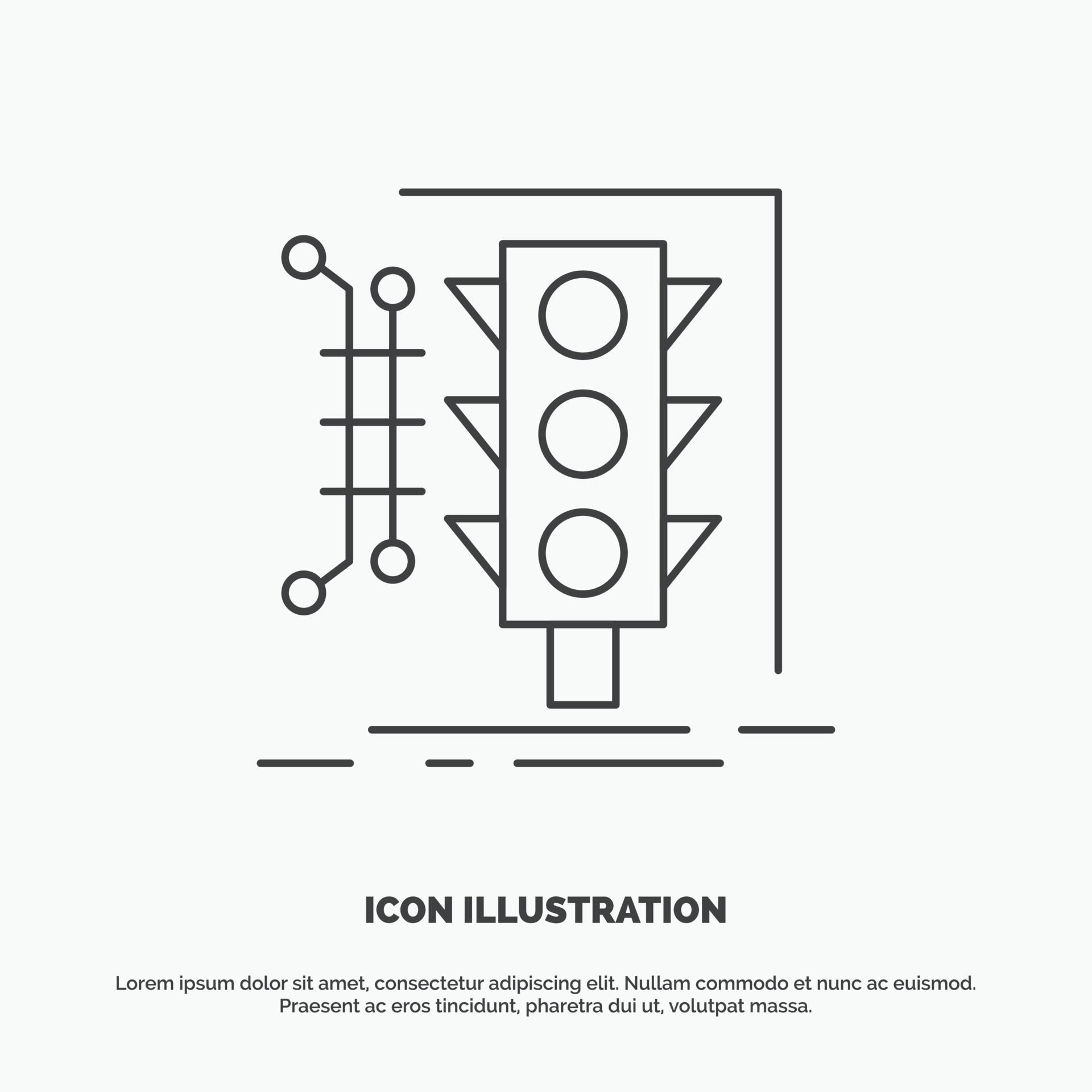 City Management Monitoring Smart Traffic Icon Line Vector Gray Symbol For Ui And Ux