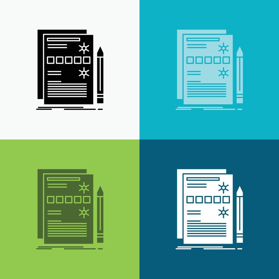 Component. data. design. hardware. system Icon Over Various Background. glyph style design ...