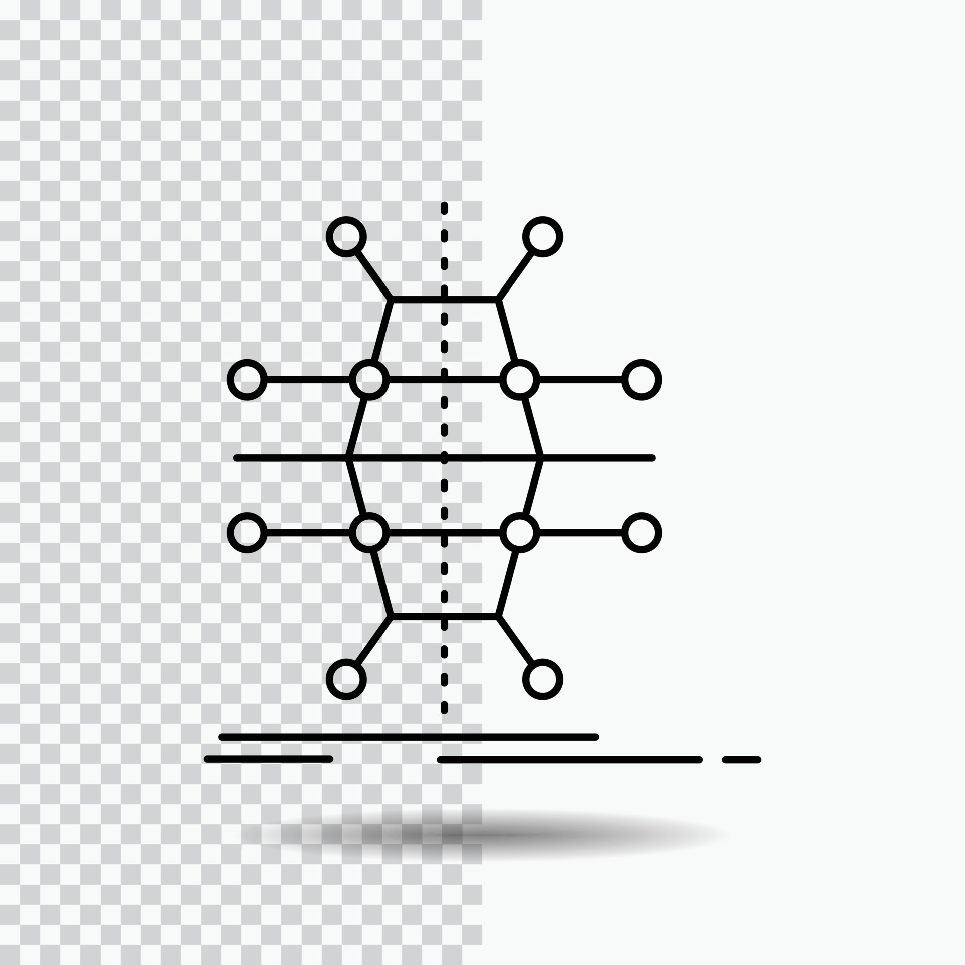 Distribution Grid Infrastructure Network Smart Line Icon On