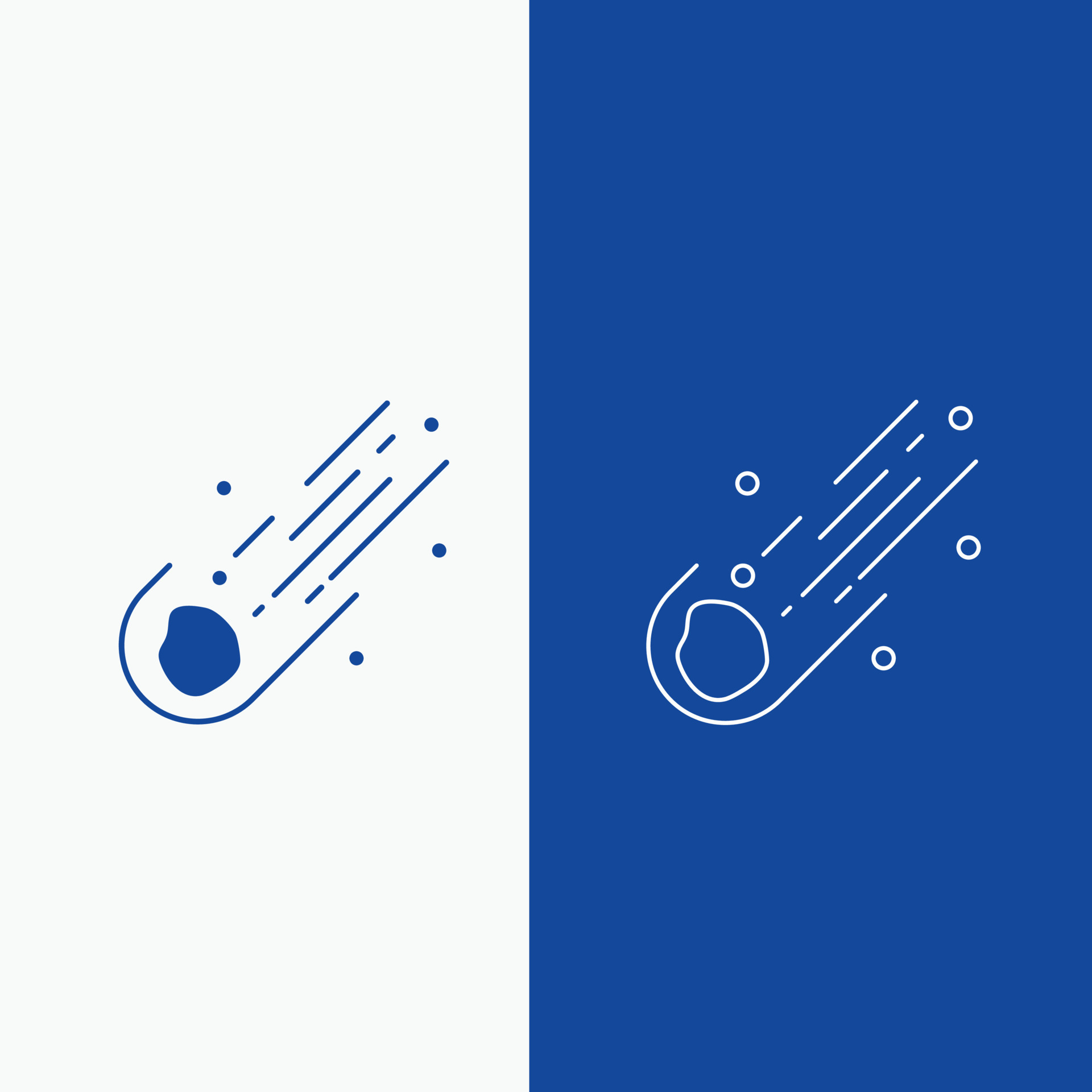 Asteroid Astronomy Meteor Space Comet Line And Glyph Web Button In Blue Color Vertical