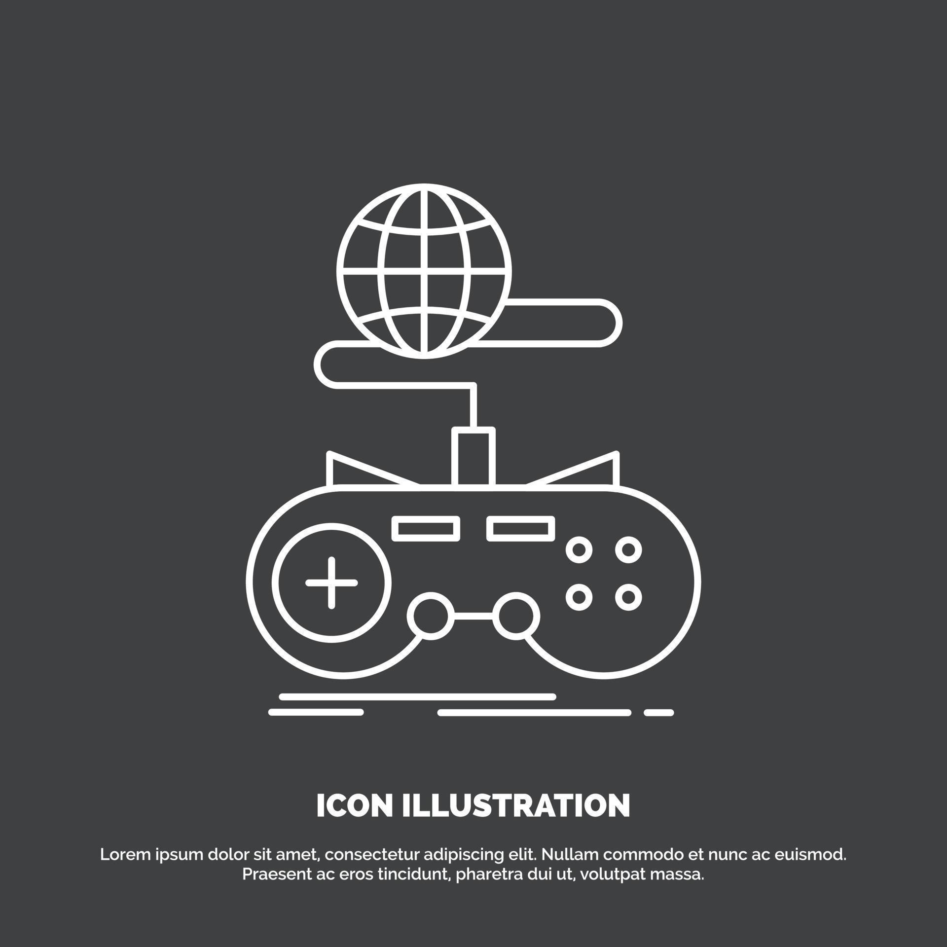 Game. gaming. internet. multiplayer. online Icon. Line vector symbol ...