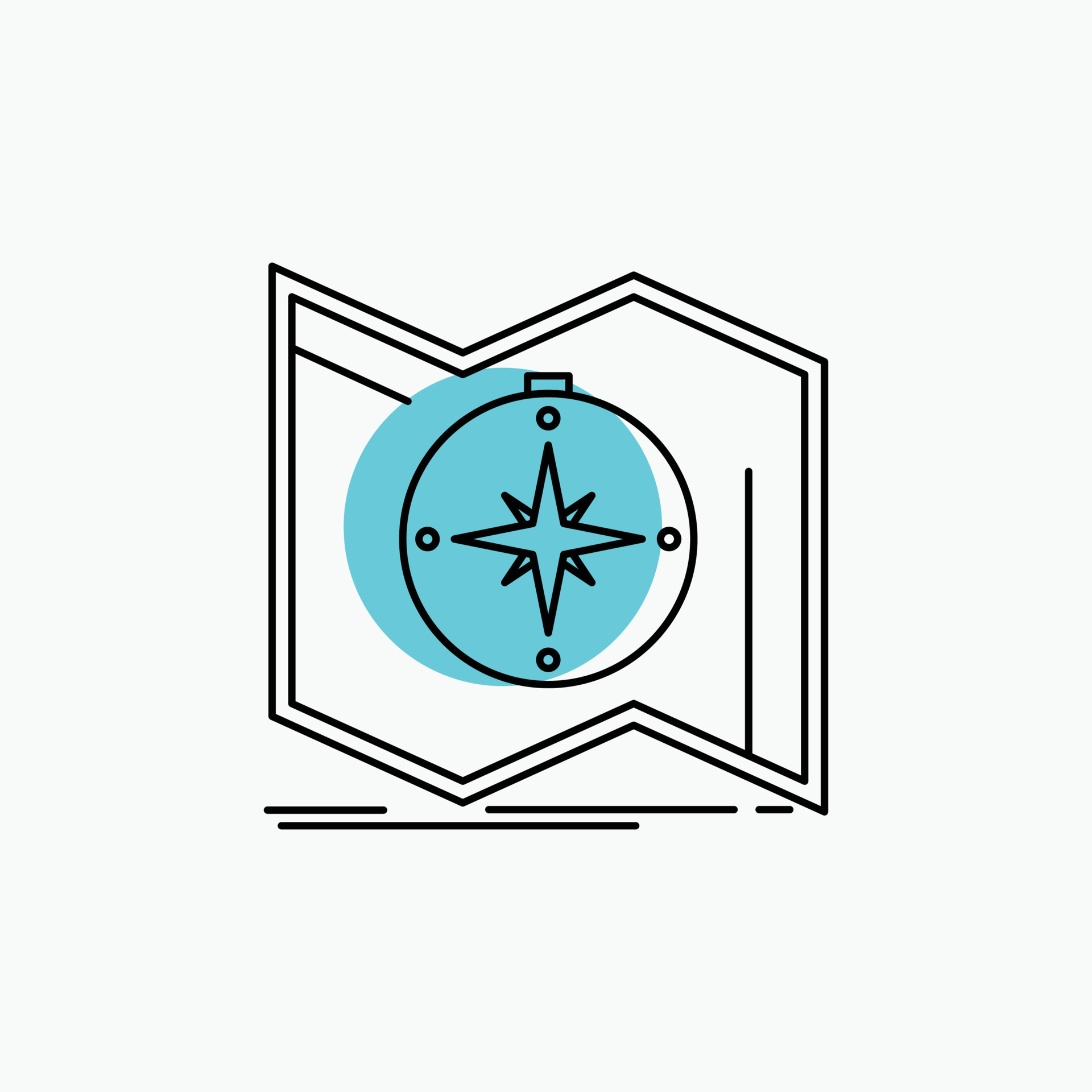 Direction Explore Map Navigate Navigation Line Icon 12963840 Vector
