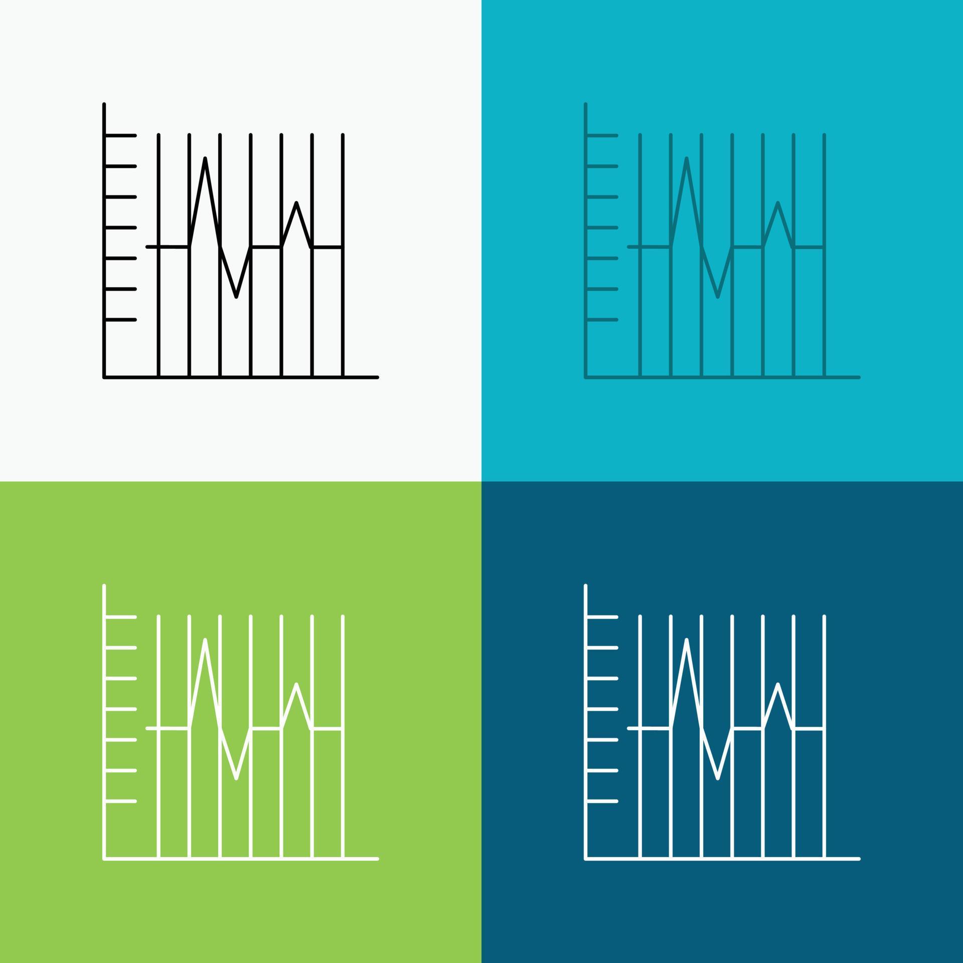Progress Report Statistics Patient Recovery Icon Over Various Background Line Style Design