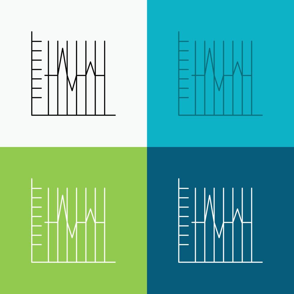 Progress Report Statistics Patient Recovery Icon Over Various Background Line Style Design