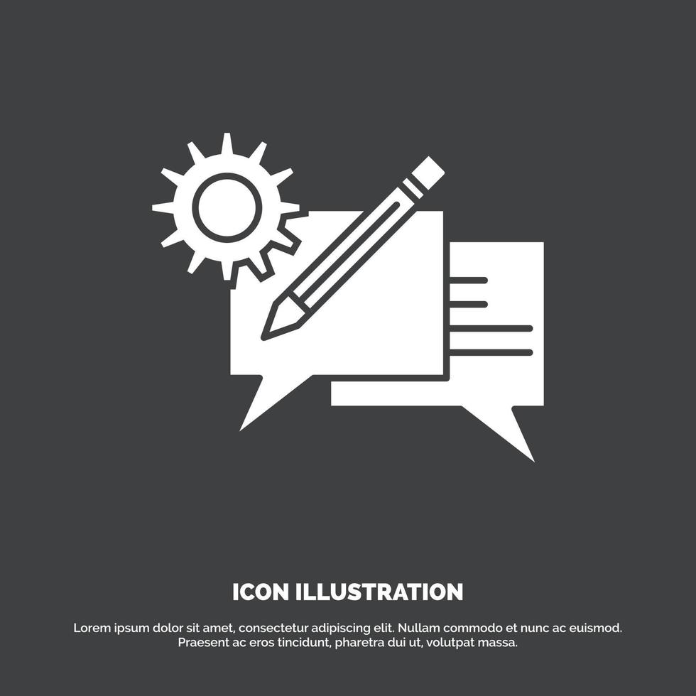 chat. communication. discussion. setting. message Icon. glyph vector symbol for UI and UX ...
