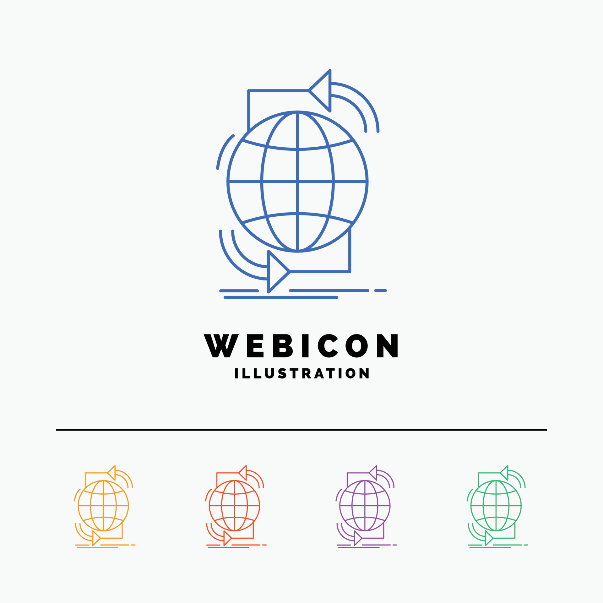 Connectivity Global Internet Network Web 5 Color Line Web Icon