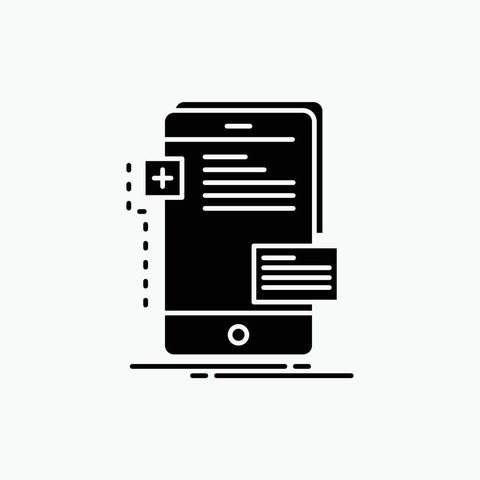 Frontend Interface Mobile Phone Developer Glyph Icon Vector