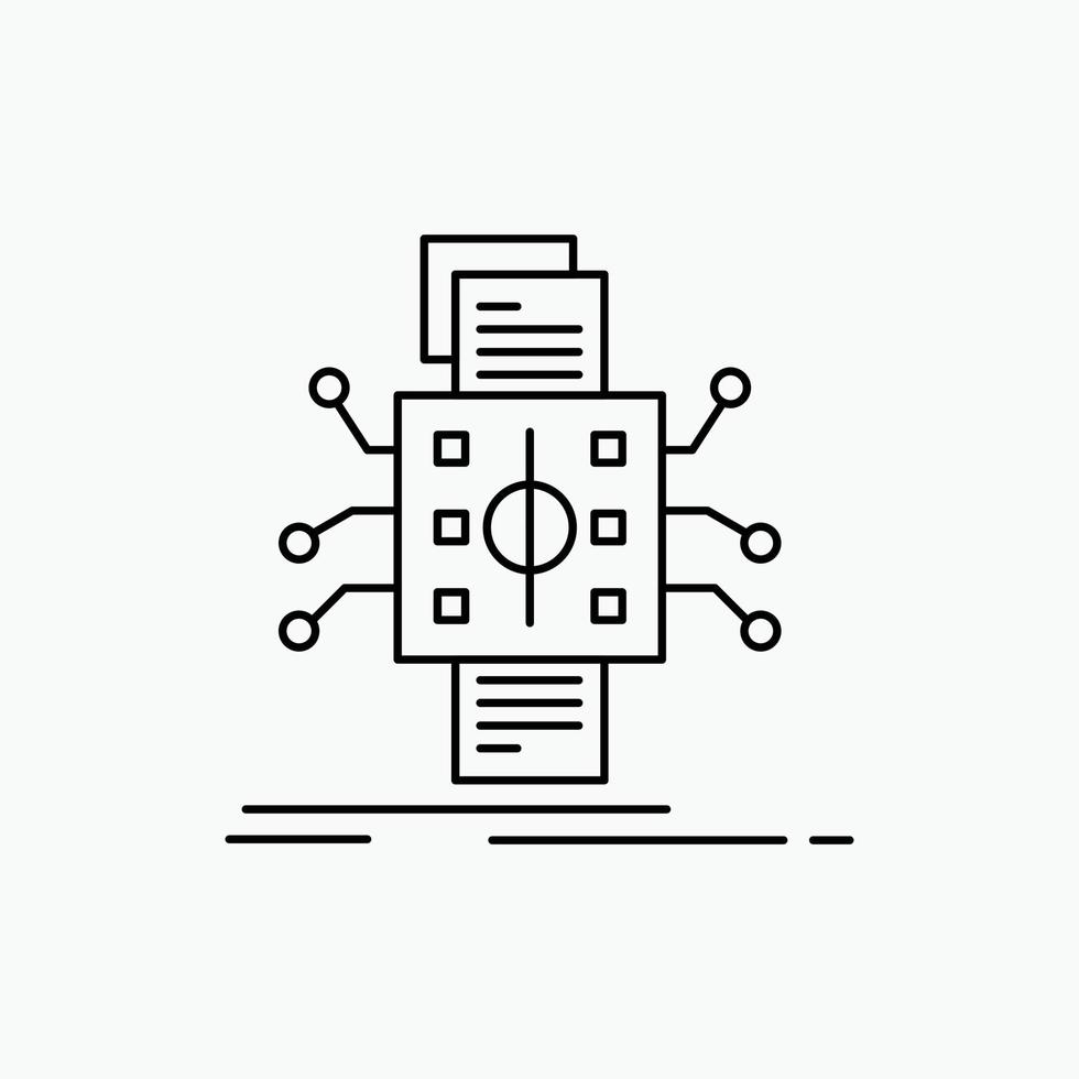 Analysis. data. datum. processing. reporting Line Icon. Vector isolated illustration 12964435 ...