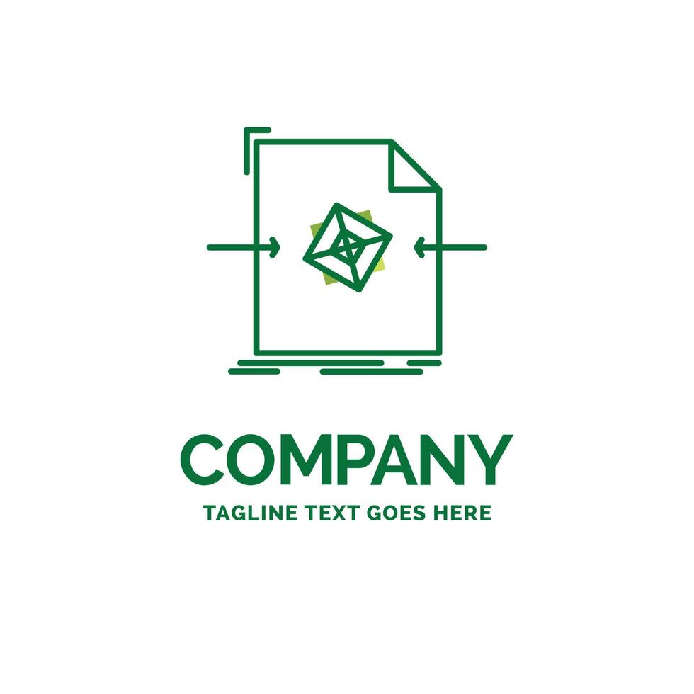 3d. document. file. object. processing Flat Business Logo template ...