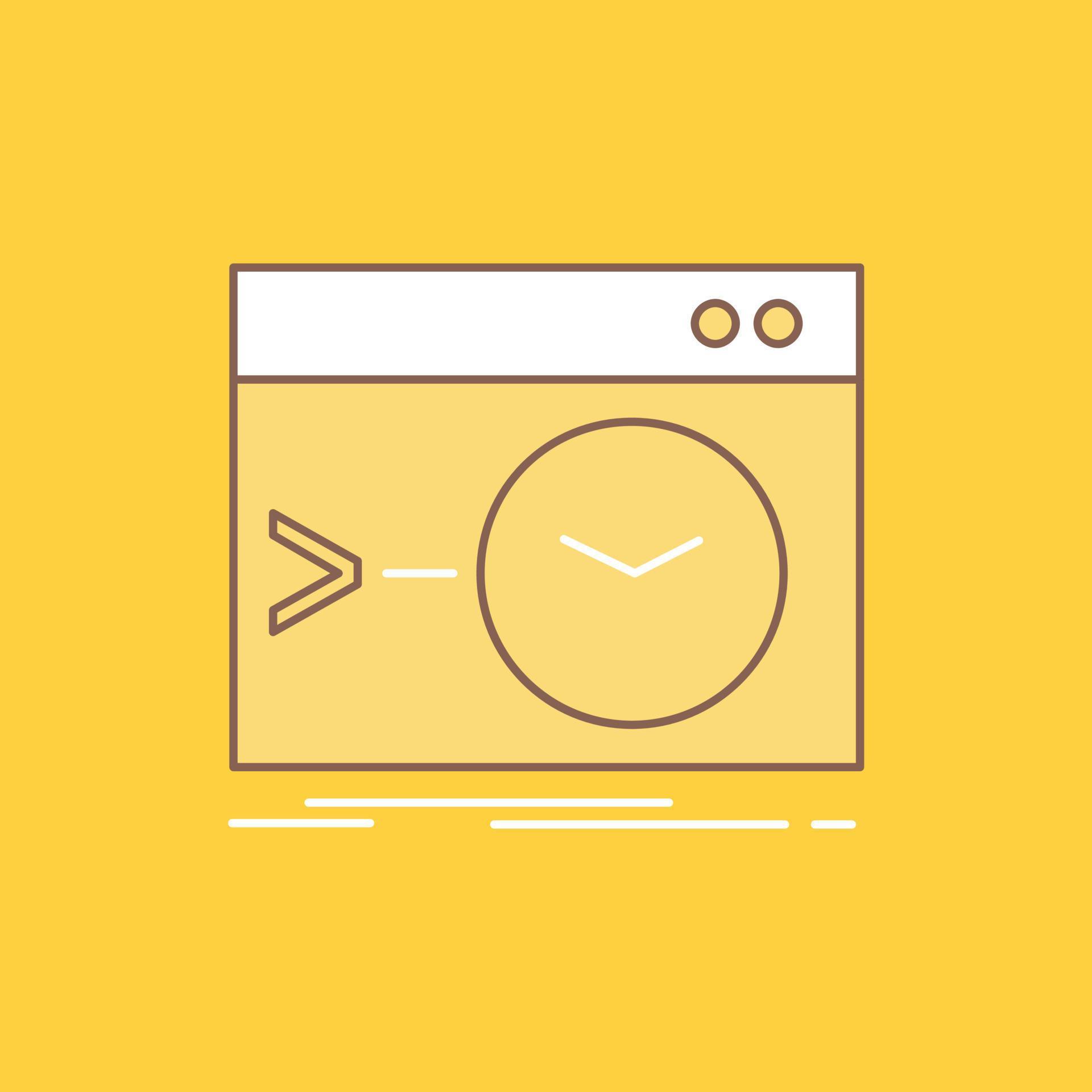 Admin. command. root. software. terminal Flat Line Filled Icon. Beautiful Logo button over ...