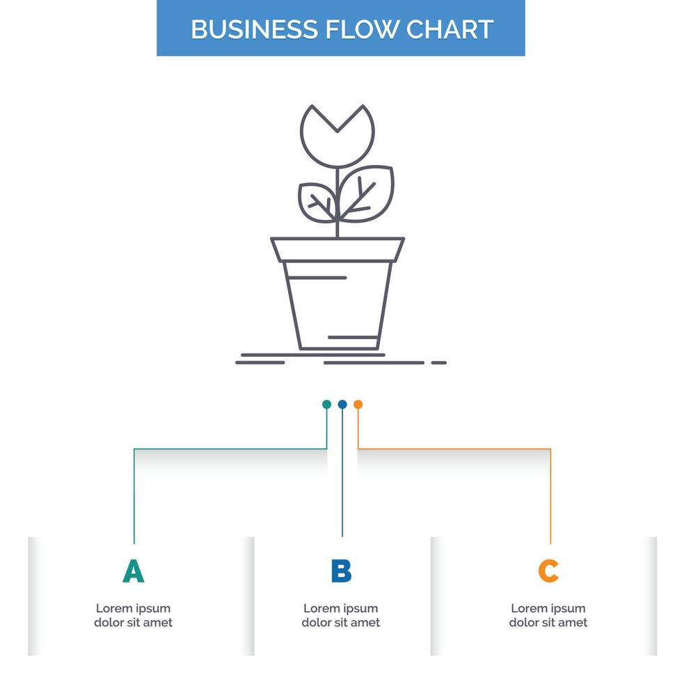Adventure Game Mario Obstacle Plant Business Flow Chart Design With 3 Steps Line Icon For