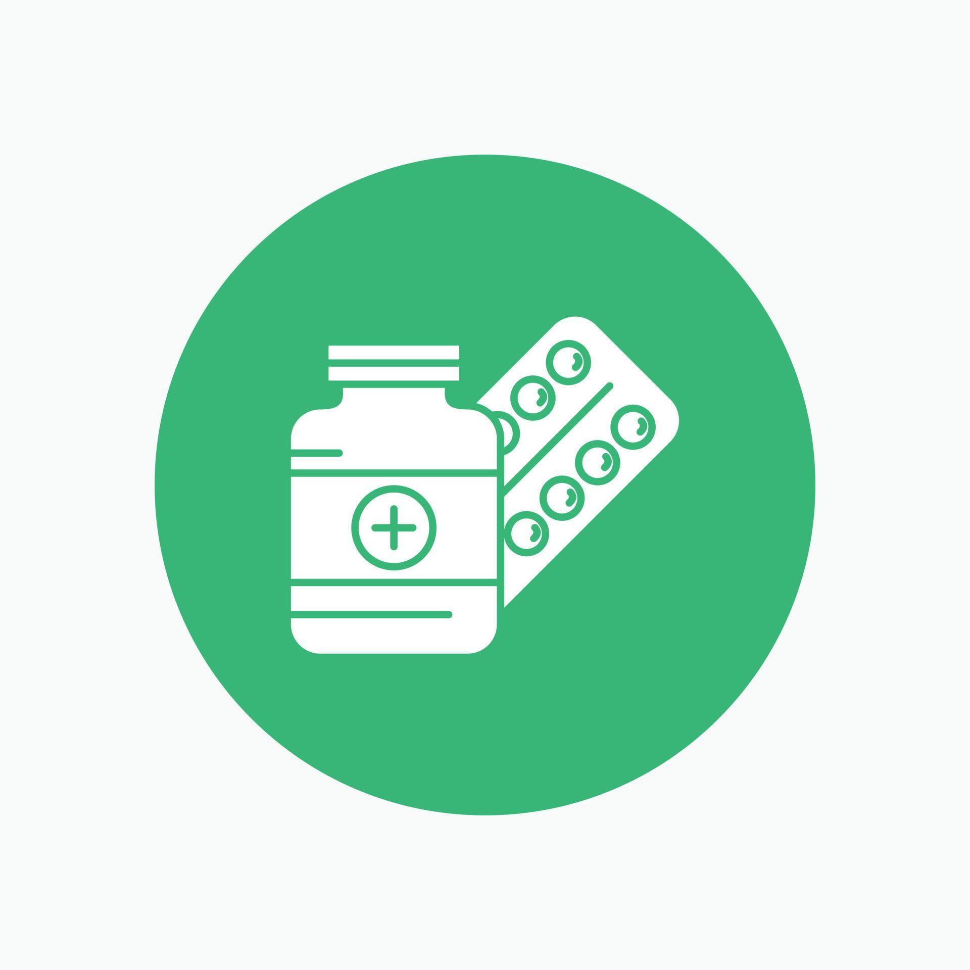 Medicine Pill Capsule Drugs Tablet White Glyph Icon In Circle