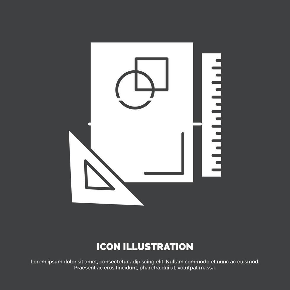 Design. layout. page. sketch. sketching Icon. glyph vector symbol for UI and UX. website or ...