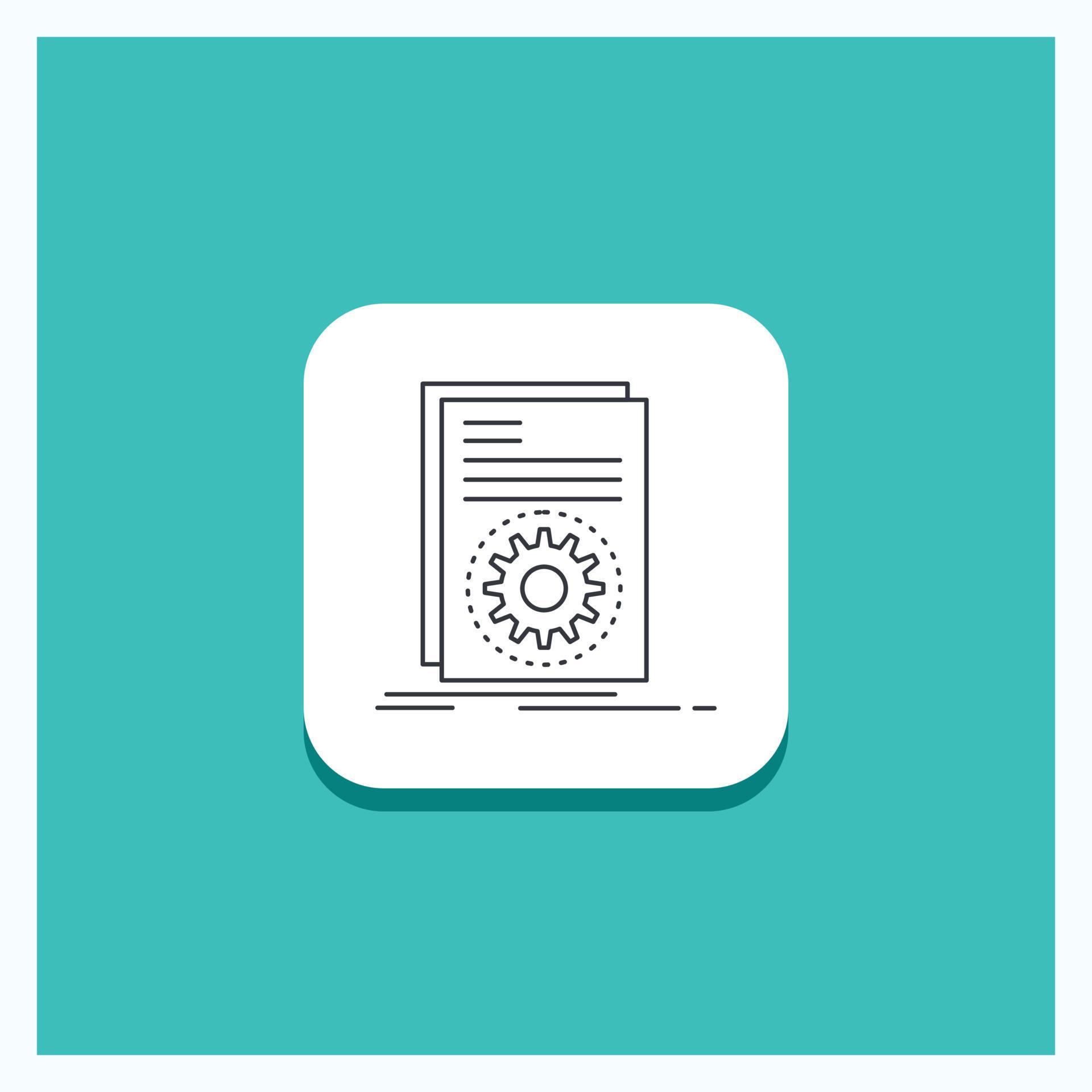 Round Button For Code Executable File Running Script Line Icon