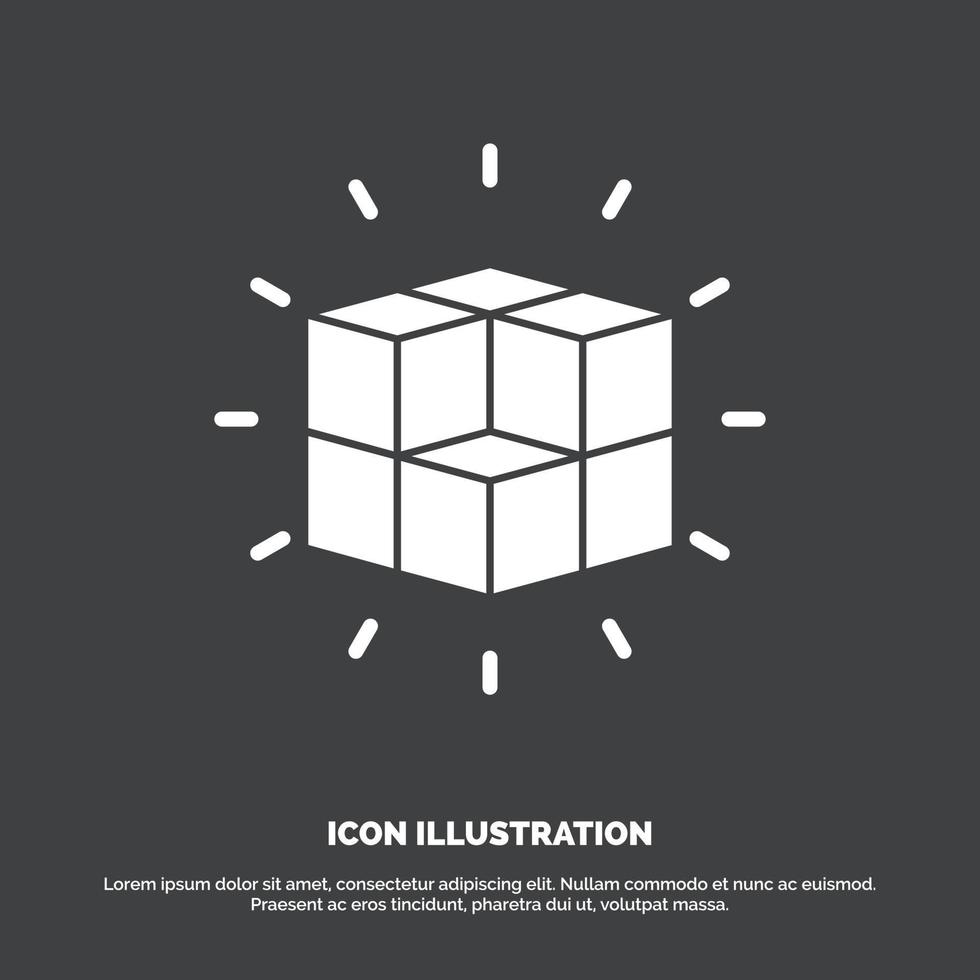 box. labyrinth. puzzle. solution. cube Icon. glyph vector symbol for UI and UX. website or ...