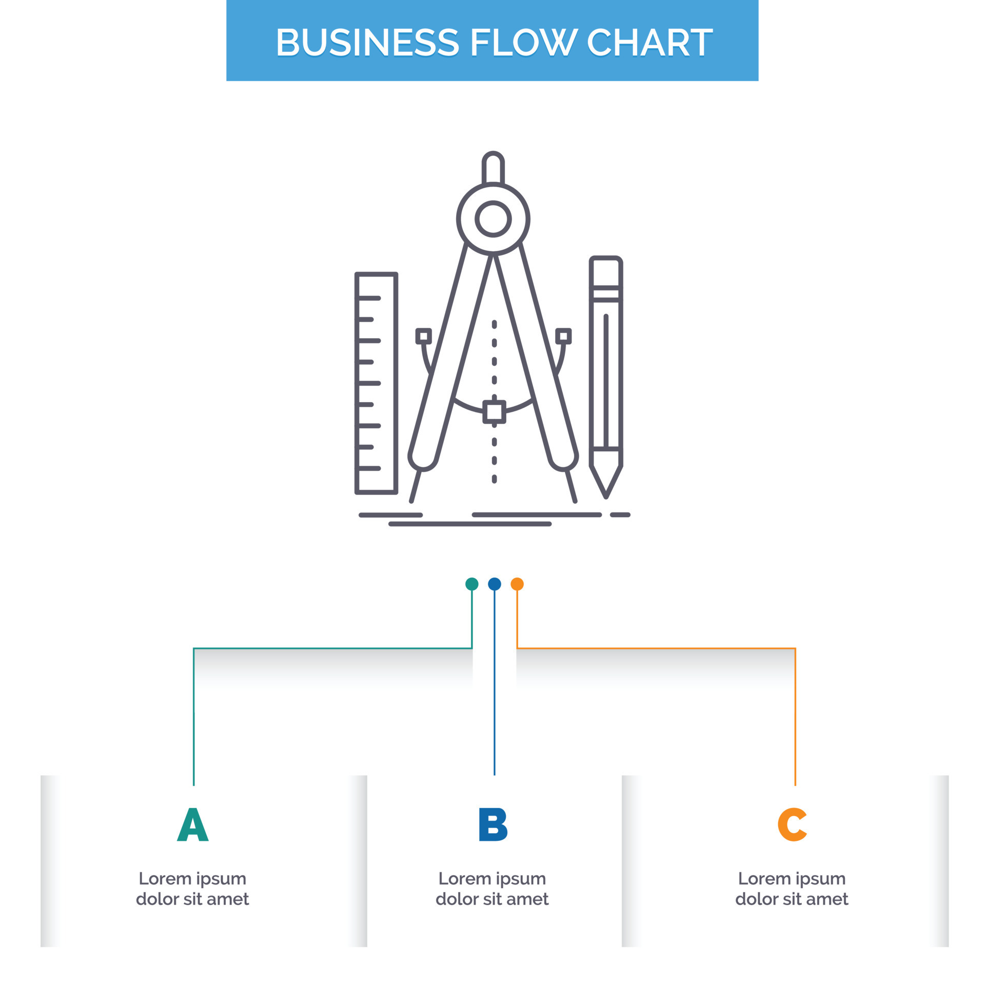 Build. design. geometry. math. tool Business Flow Chart Design with 3 ...