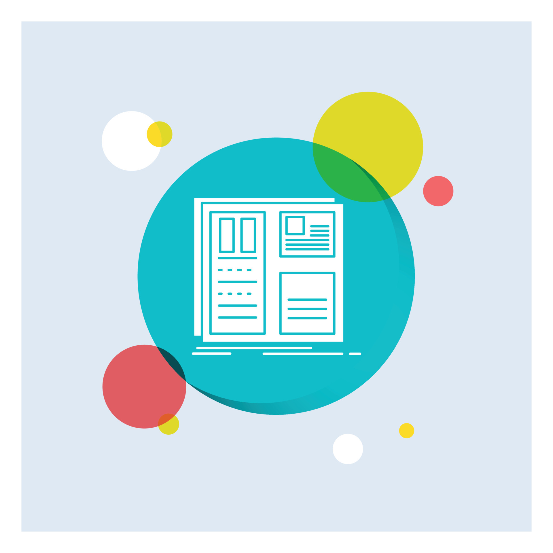 Design Grid Interface Layout Ui White Glyph Icon Colorful Circle Background 12964987 Vector 3580