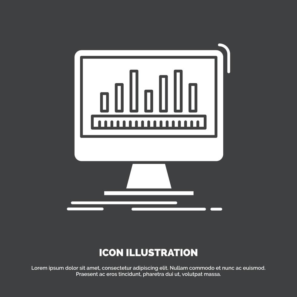 Analytics Processing Dashboard Data Stats Icon Glyph Vector Symbol
