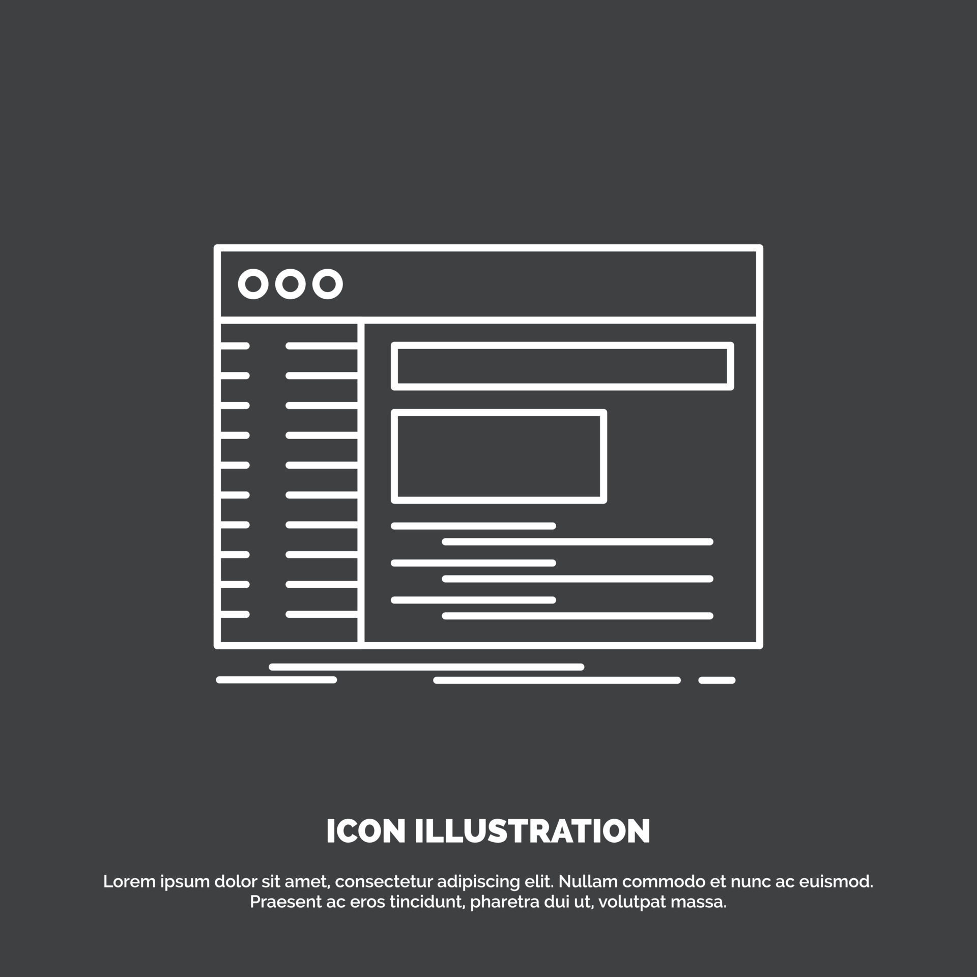 Admin Console Panel Root Software Icon Line Vector Symbol For Ui