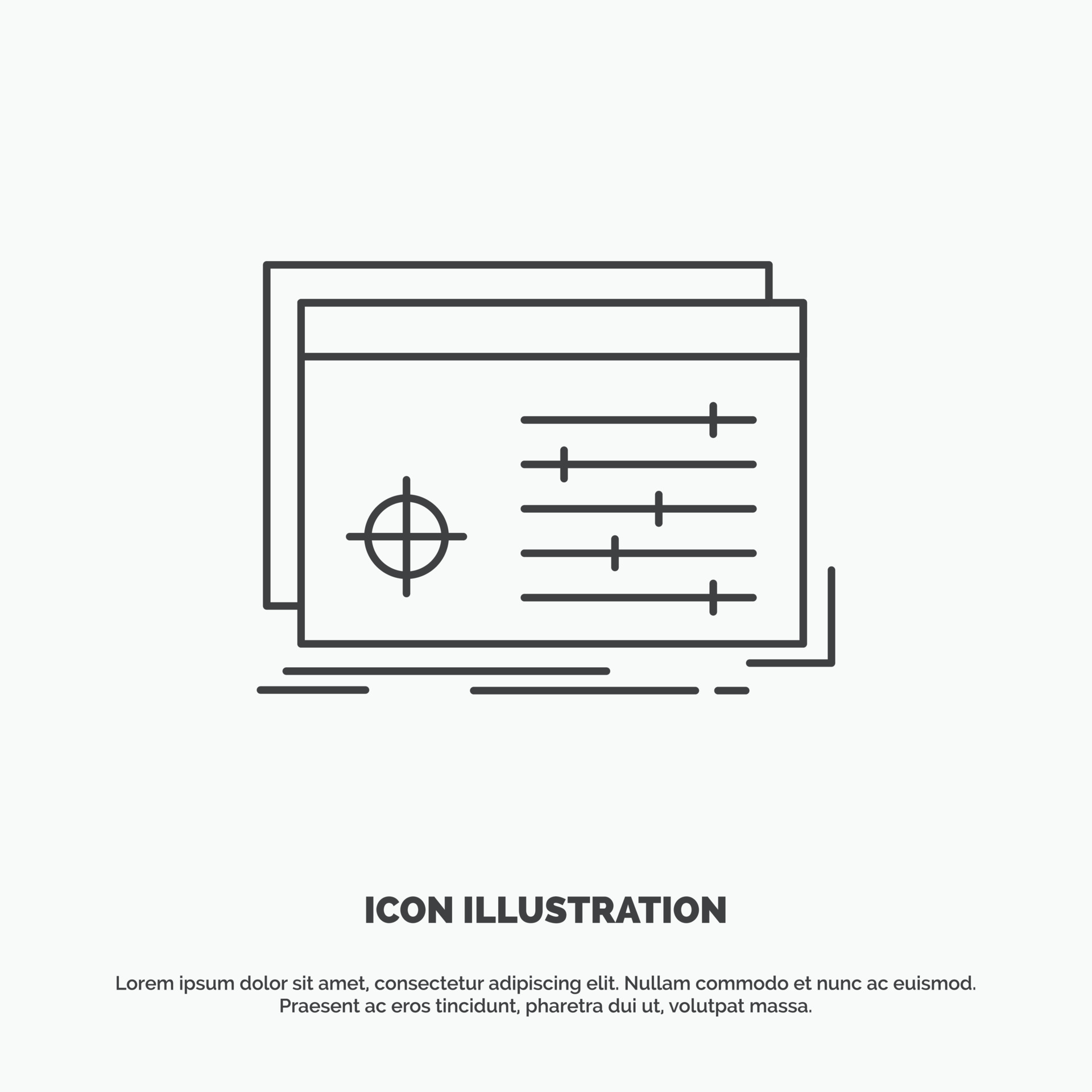 File Object Processing Settings Software Icon Line Vector Gray