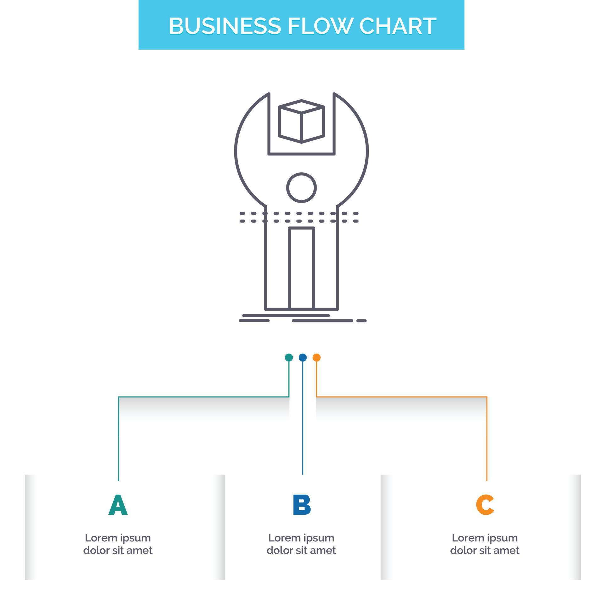 SDK. App. development. kit. programming Business Flow Chart Design with 3 Steps. Line Icon For ...