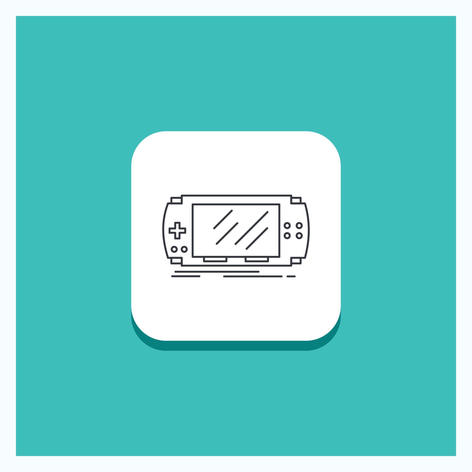 Round Button For Console Device Game Gaming Psp Line Icon Turquoise