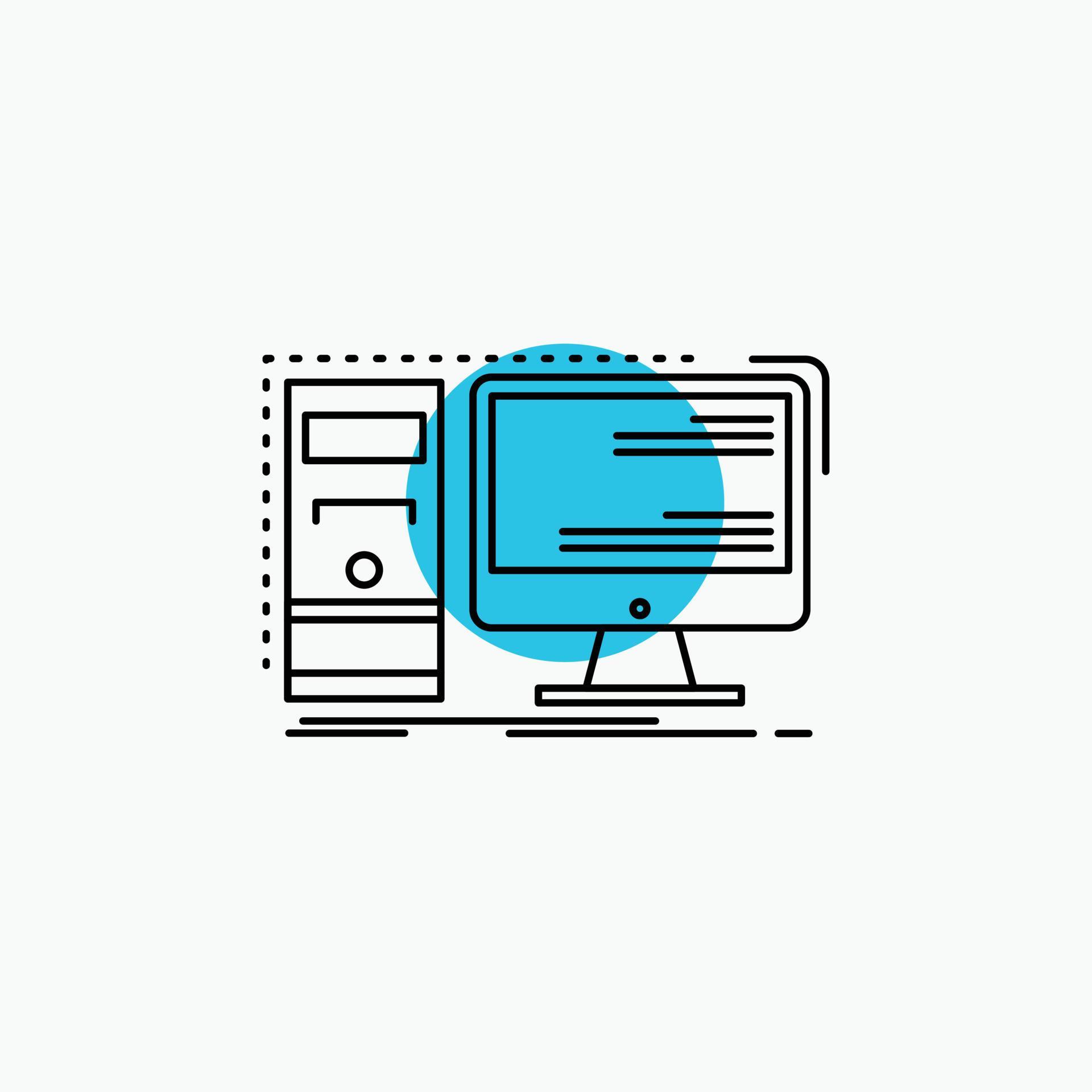 Computer Desktop Hardware Workstation System Line Icon 12965055 Vector Art At Vecteezy