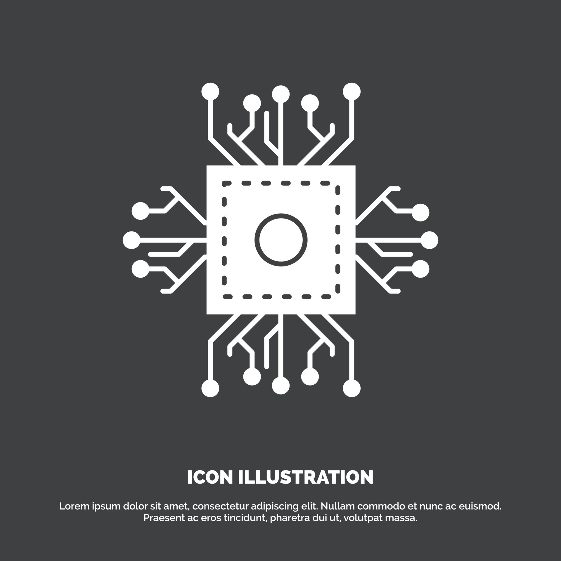 Chip Cpu Microchip Processor Technology Icon Glyph Vector Symbol