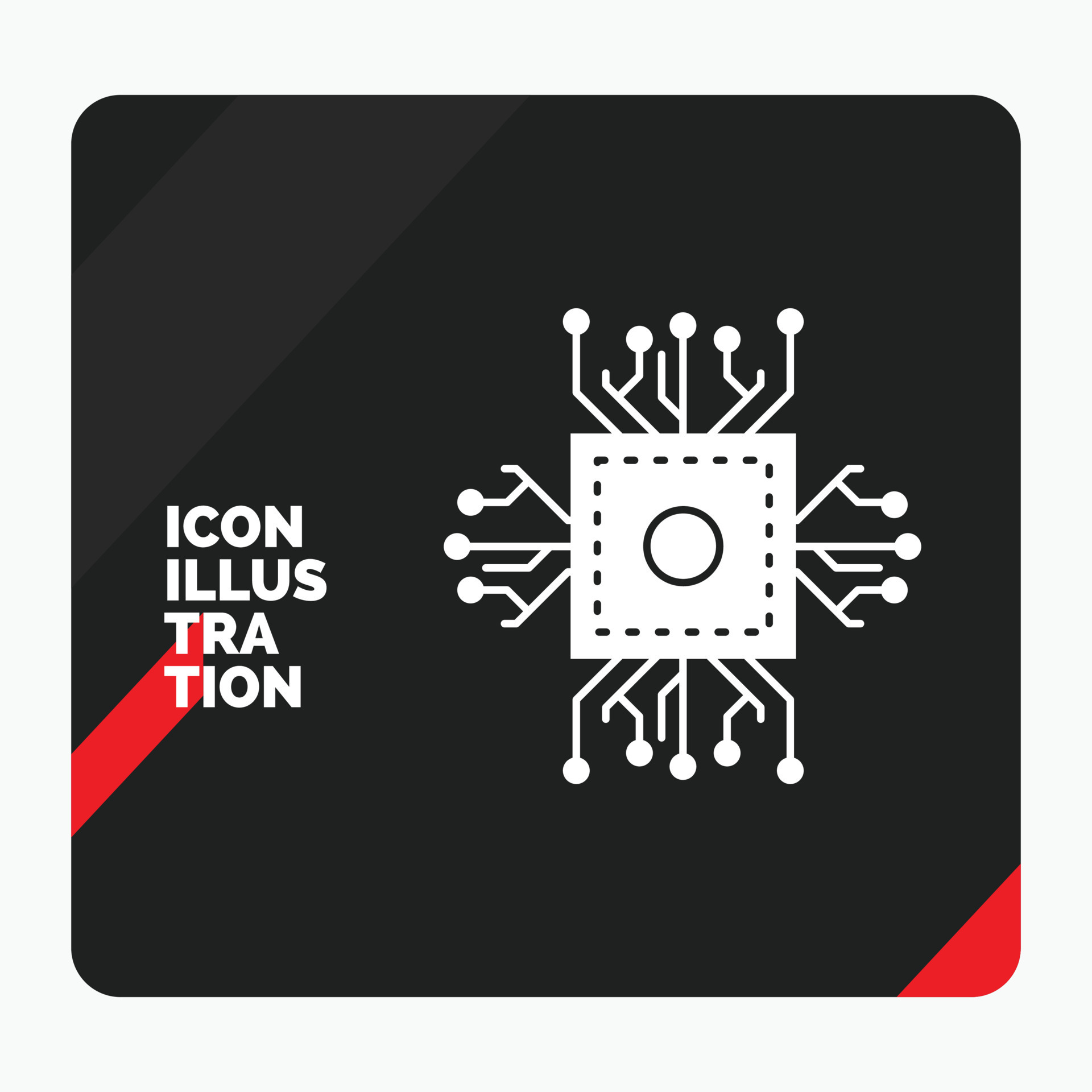 Red And Black Creative Presentation Background For Chip Cpu Microchip