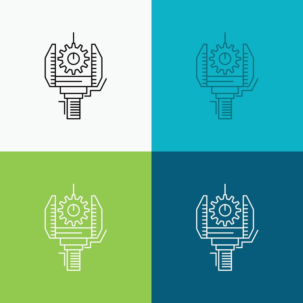 Automation. industry. machine. production. robotics Icon Over Various ...