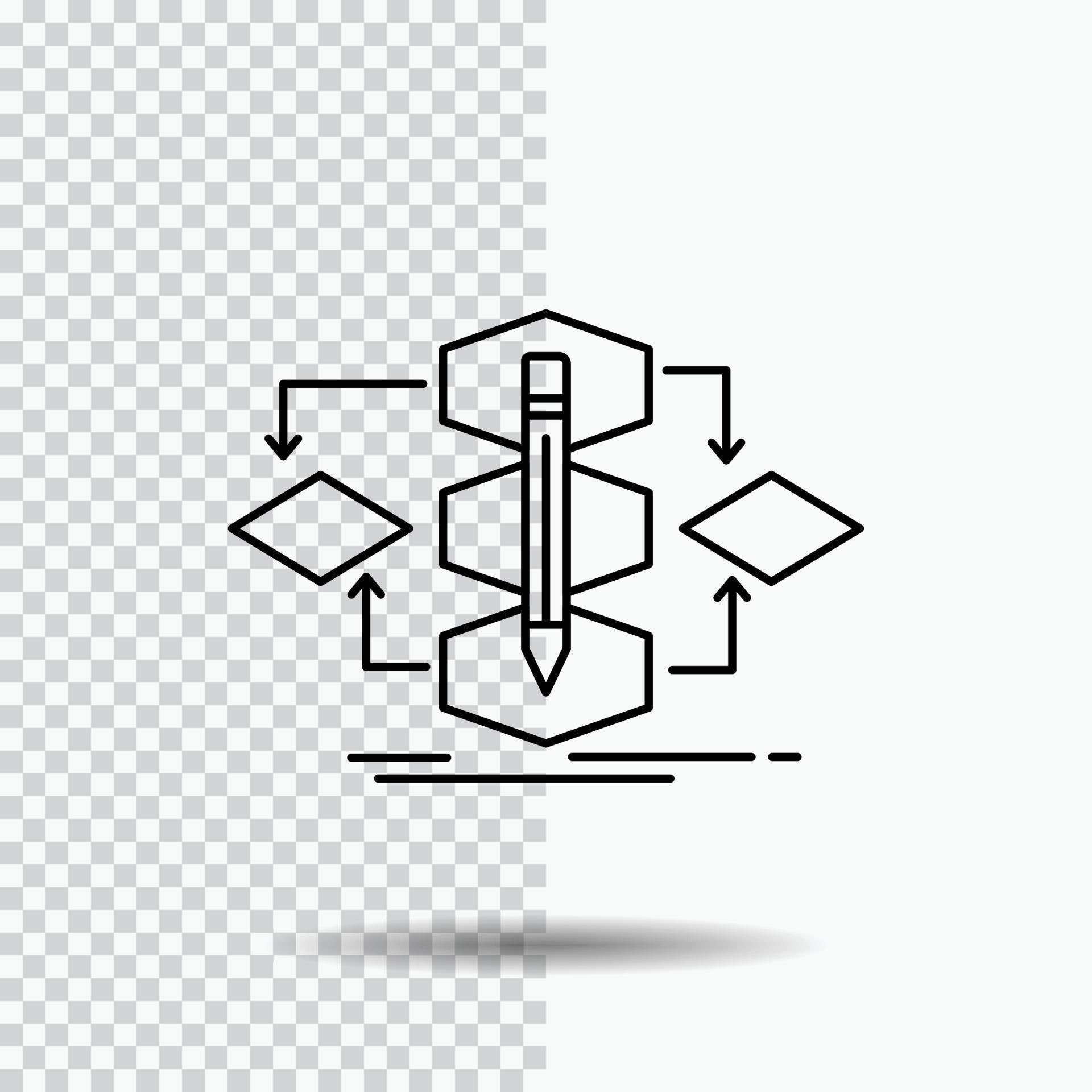 Algorithm. design. method. model. process Line Icon on Transparent Background. Black Icon Vector ...