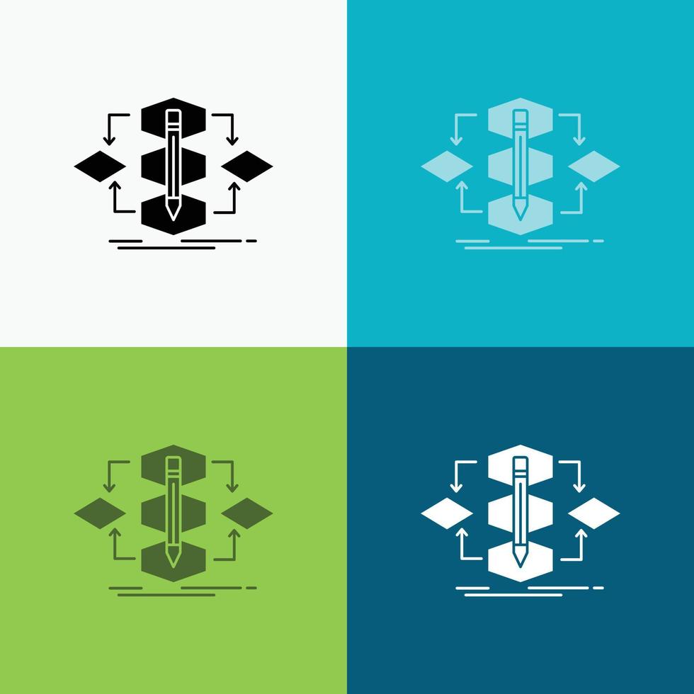 Algorithm Design Method Model Process Icon Over Various Background