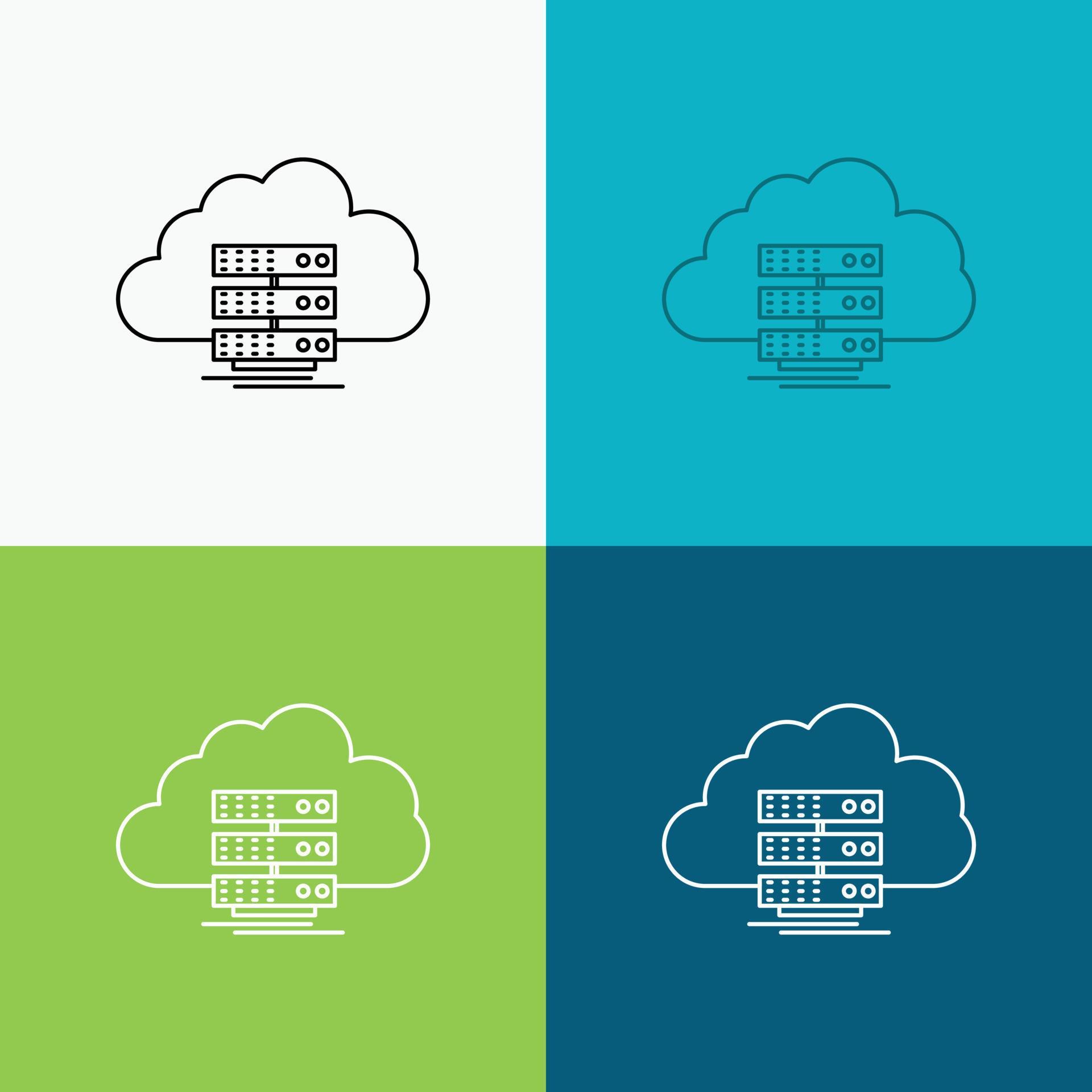 Cloud Storage Computing Data Flow Icon Over Various Background