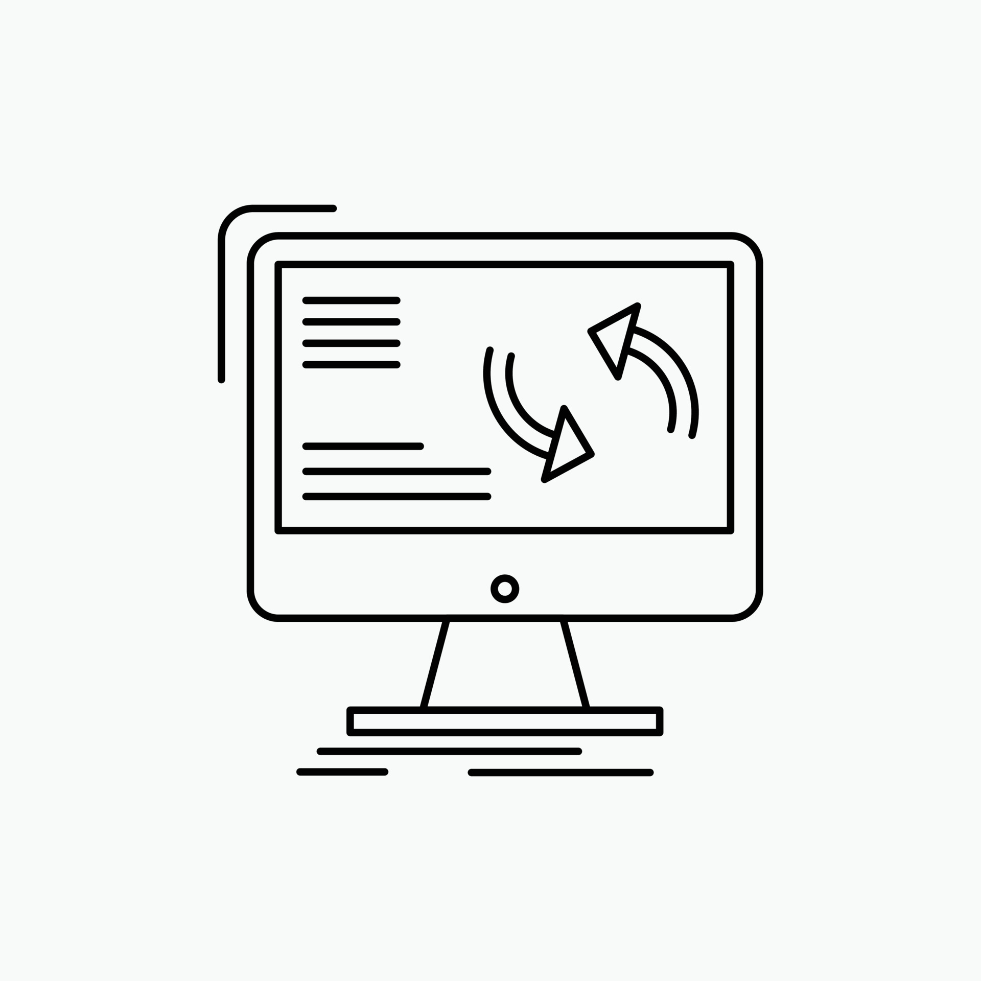 Synchronization Sync Information Data Computer Line Icon Vector