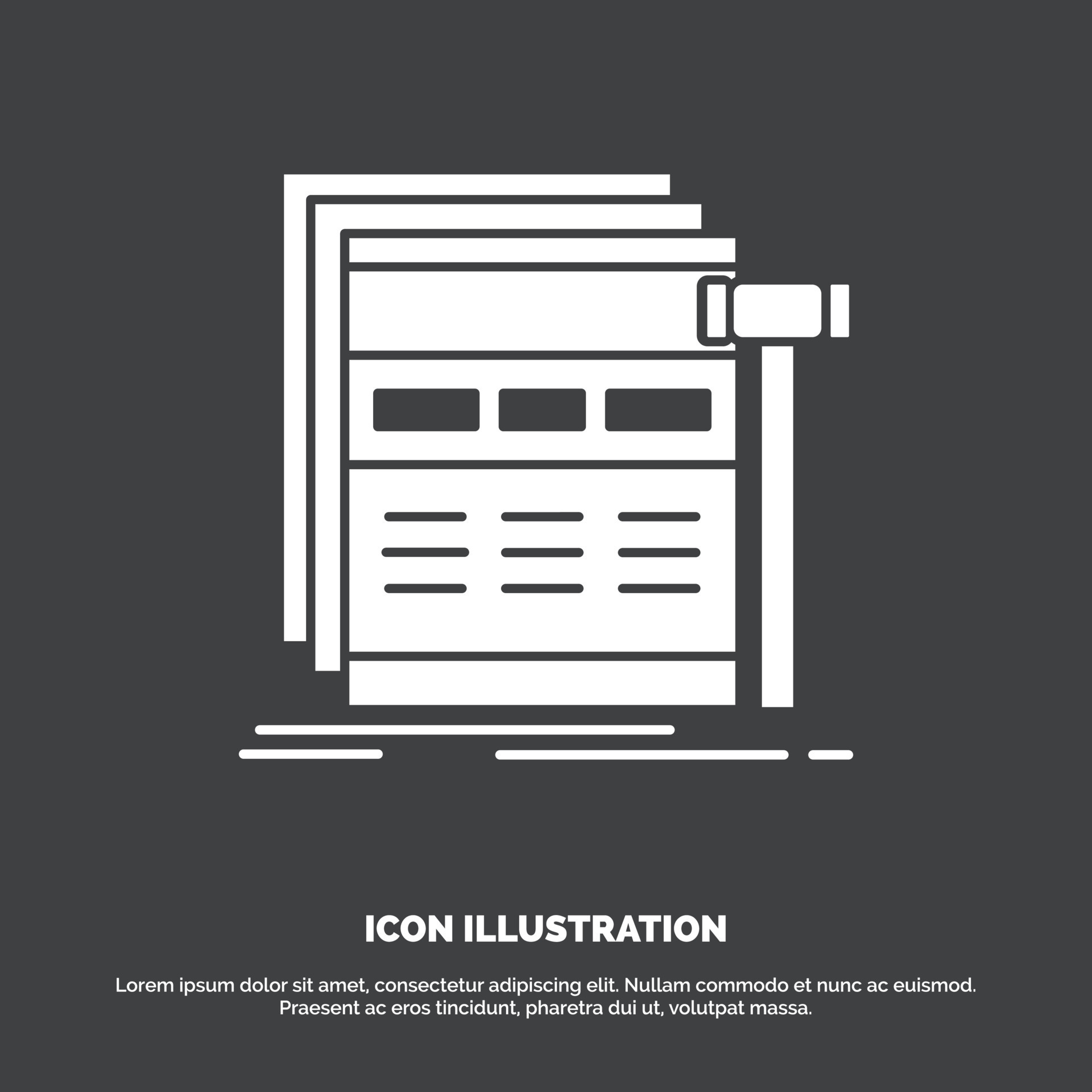 Internet. page. web. webpage. wireframe Icon. glyph vector symbol for UI and UX. website or ...