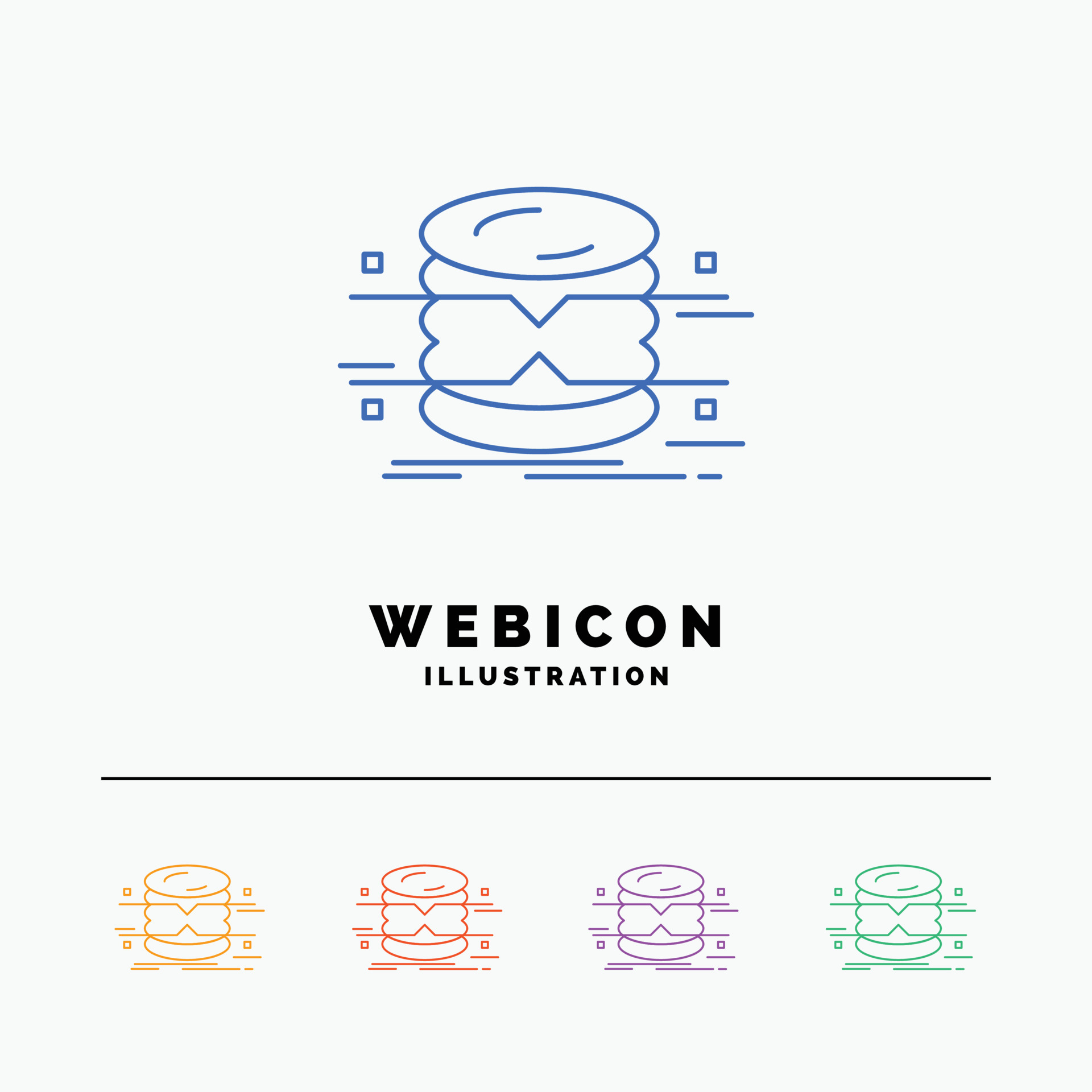 Database Data Architecture Infographics Monitoring 5 Color Line Web Icon Template Isolated