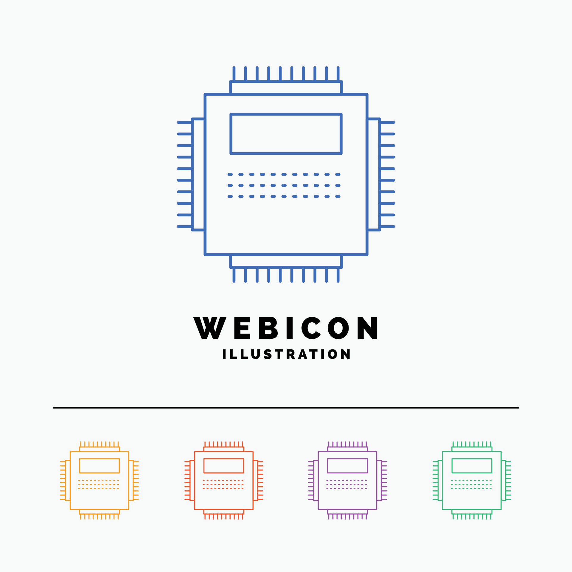 Processor Hardware Computer Pc Technology 5 Color Line Web Icon