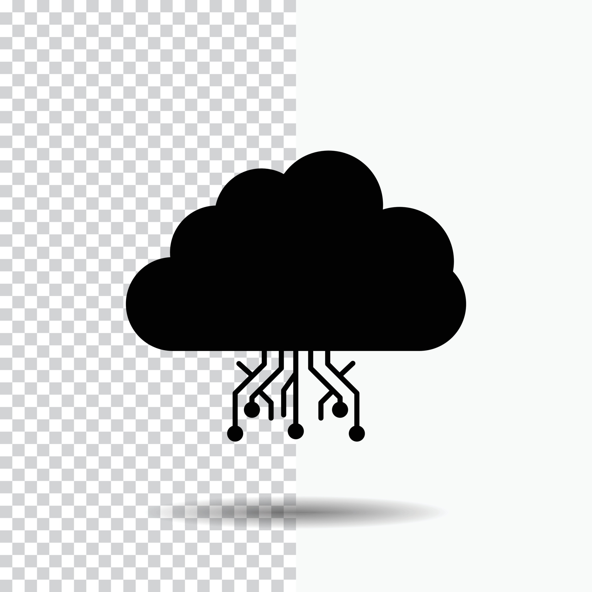 cloud. computing. data. hosting. network Glyph Icon on Transparent Background. Black Icon ...