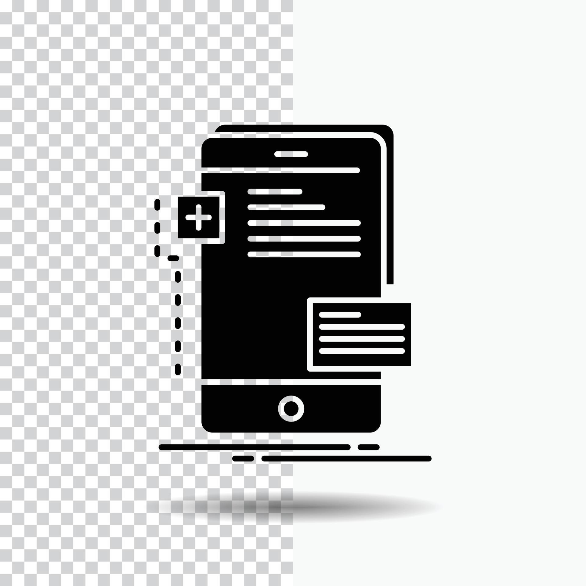 frontend. interface. mobile. phone. developer Glyph Icon on Transparent ...