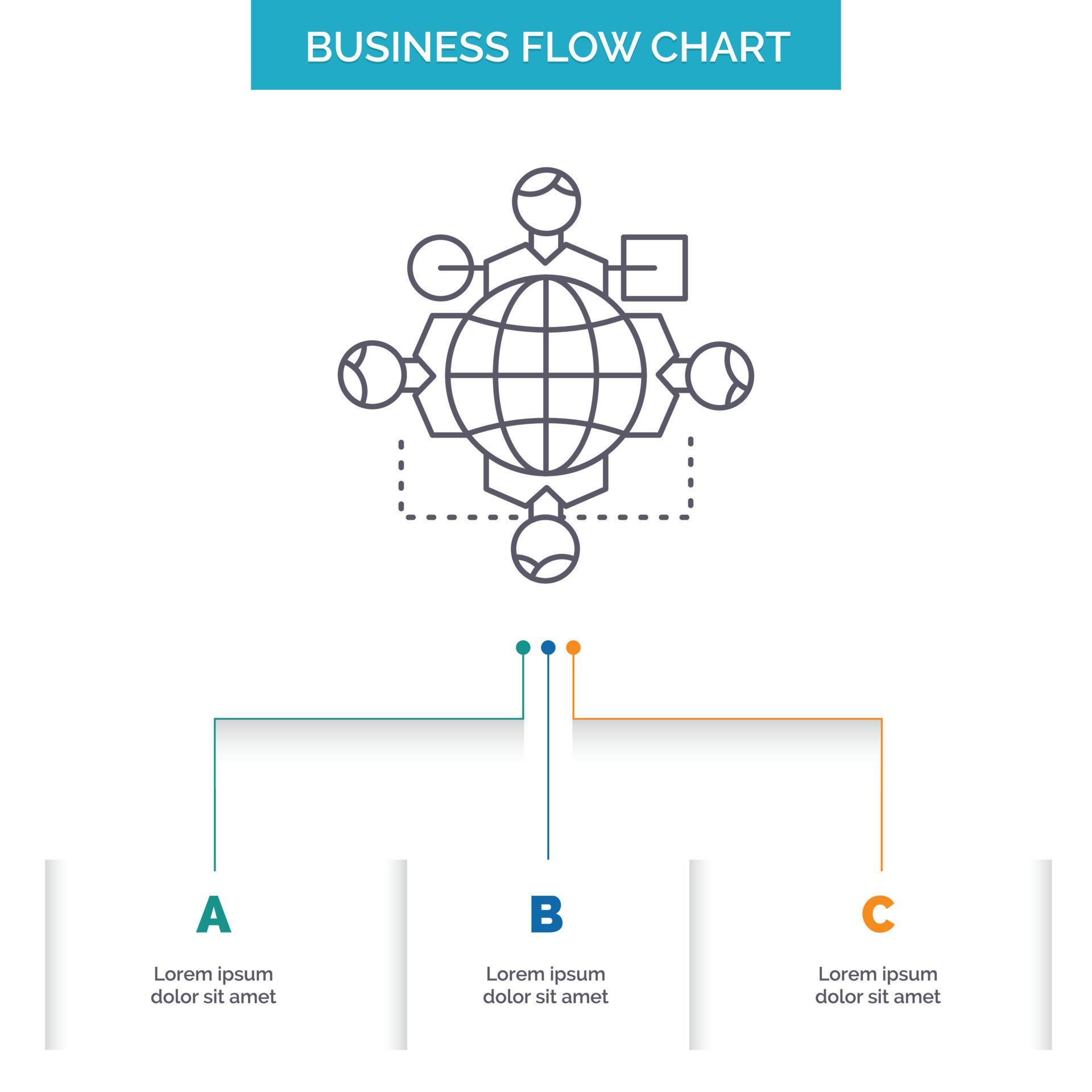 Function. instruction. logic. operation. meeting Business Flow Chart Design with 3 Steps. Line ...