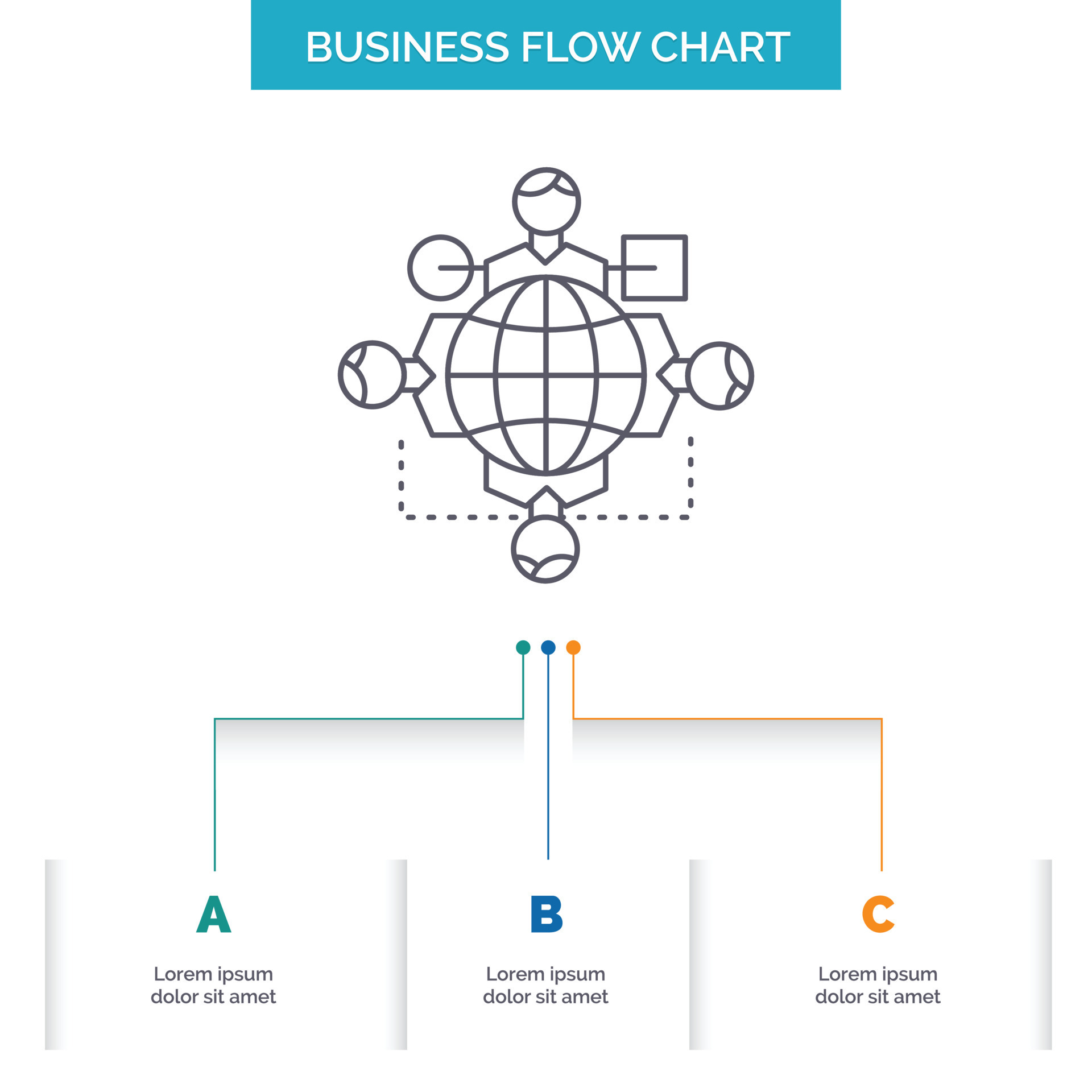 Function. instruction. logic. operation. meeting Business Flow Chart Design with 3 Steps. Line ...
