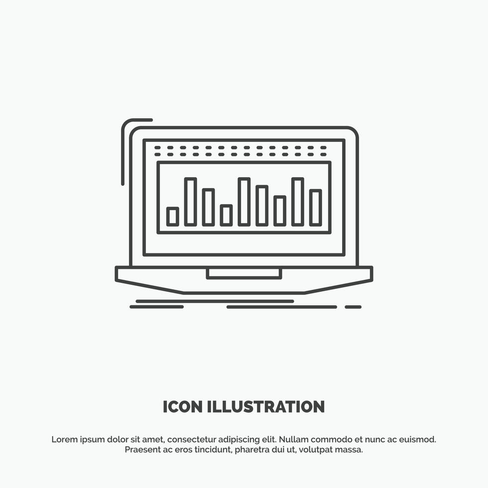Data Financial Index Monitoring Stock Icon Line Vector Gray Symbol For Ui And Ux Website