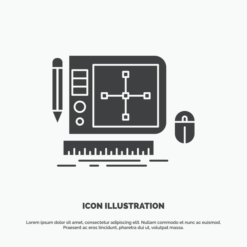 Design Graphic Tool Software Web Designing Icon Glyph Vector Gray Symbol For Ui And Ux